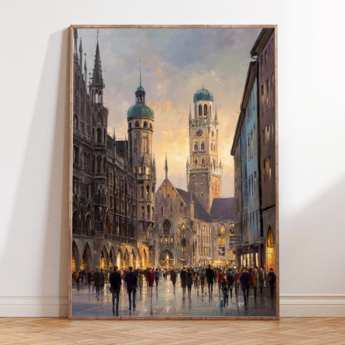 Munich Germany Marienplatz Bavarian City Scenery Wall Art, Unframed ...