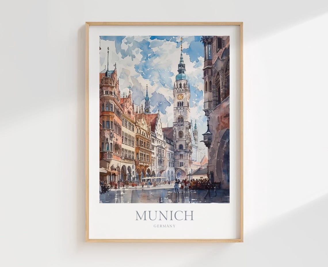 Munich Germany Wall Art Decor Poster Poster, Unframed Size 12x18 ...