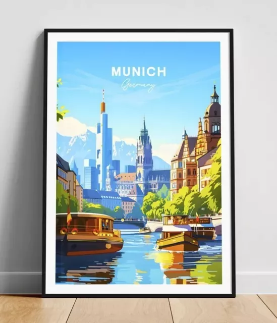 Munich Travel Print - Germany Travel Poster, Munich Poster, Munich Germany NO FRAMED POSTER ...
