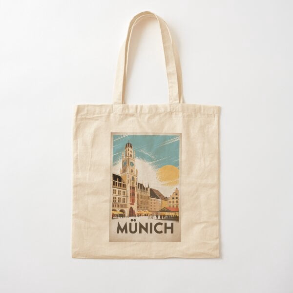 Munich Vintage Travel Poster Cotton Tote Bag Canvas Tote Bag, Family ...