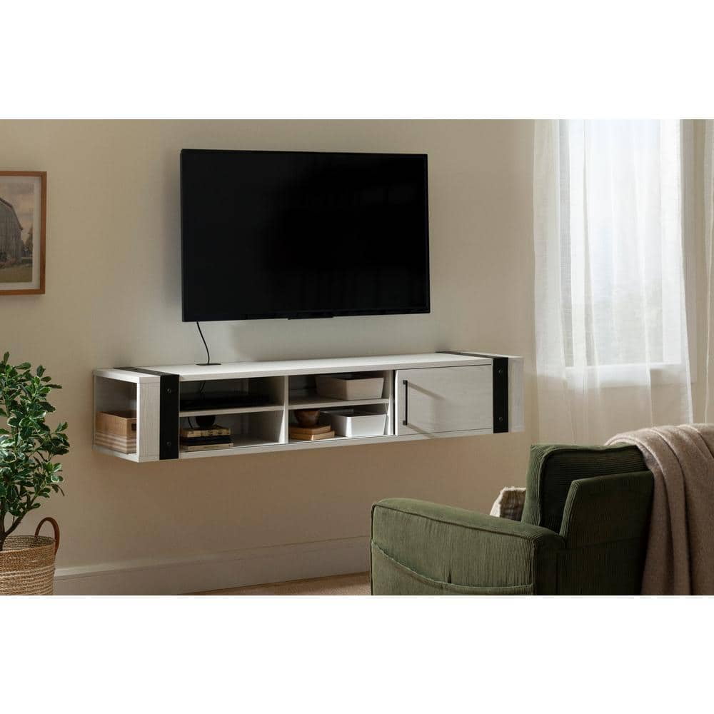 Munich Wall Mounted Media Console, White Pine - Walmart.com