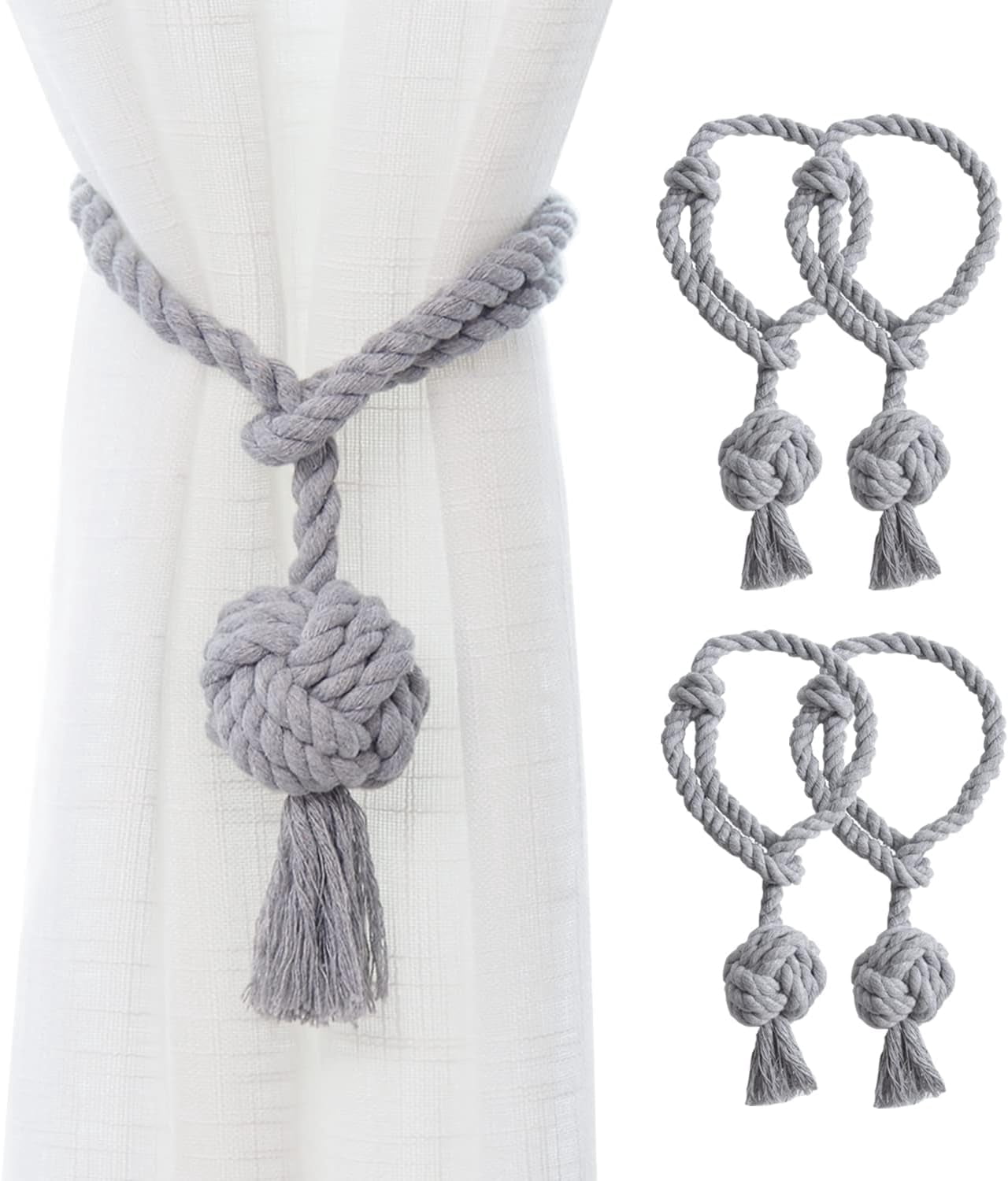 Municipal 2 Pack Rustic Curtain Tiebacks - Outdoor Curtain Drapery ...