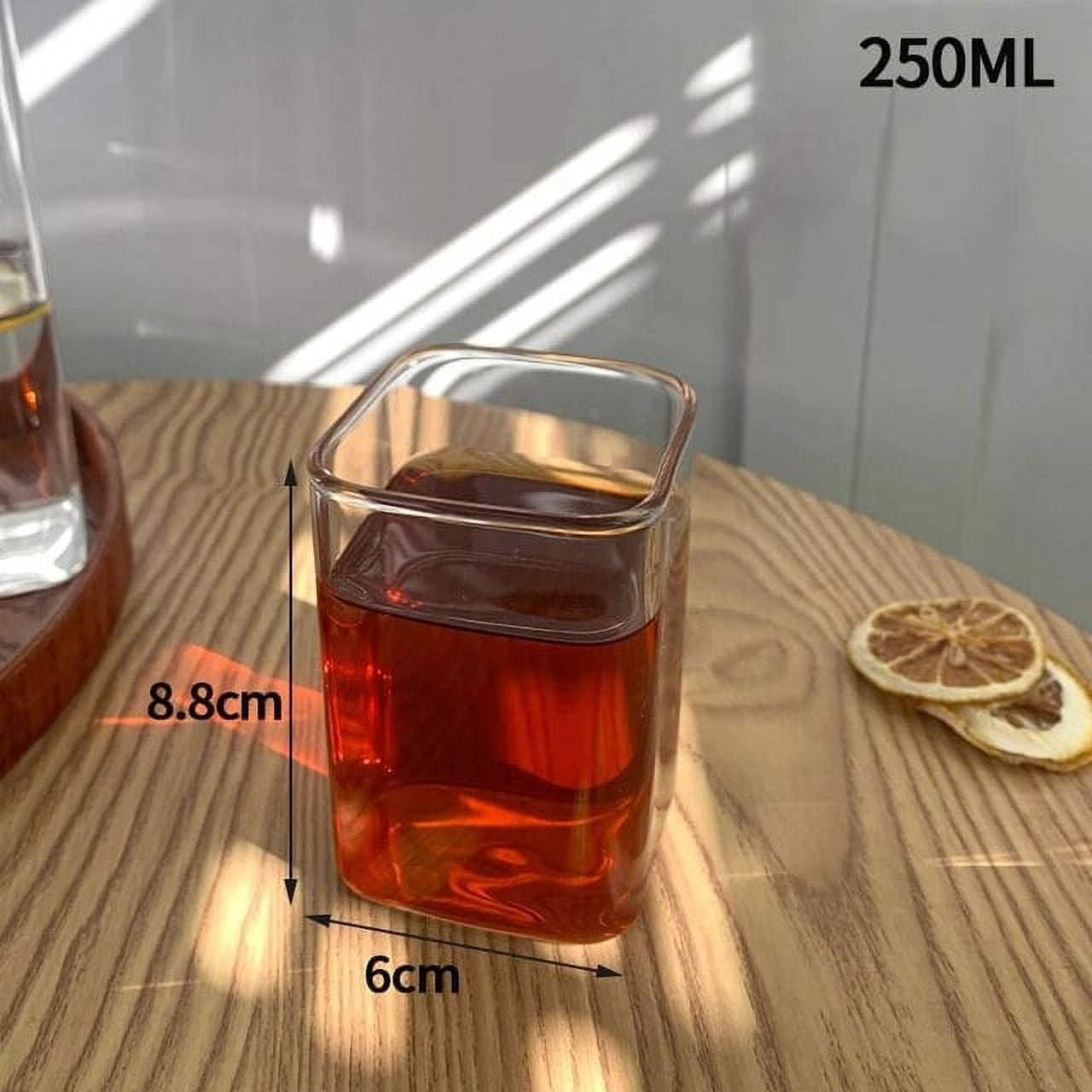 Municipal 250ml/350ml Transparent Square Glass Cups Creative Coffee Mug ...