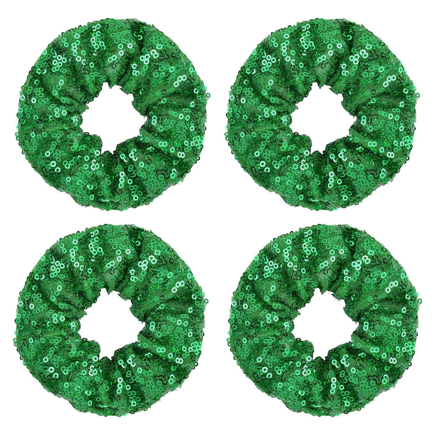 Municipal 4 Pack Glitter Cheer Mermaid Sequins Hair Scrunchies Scale ...