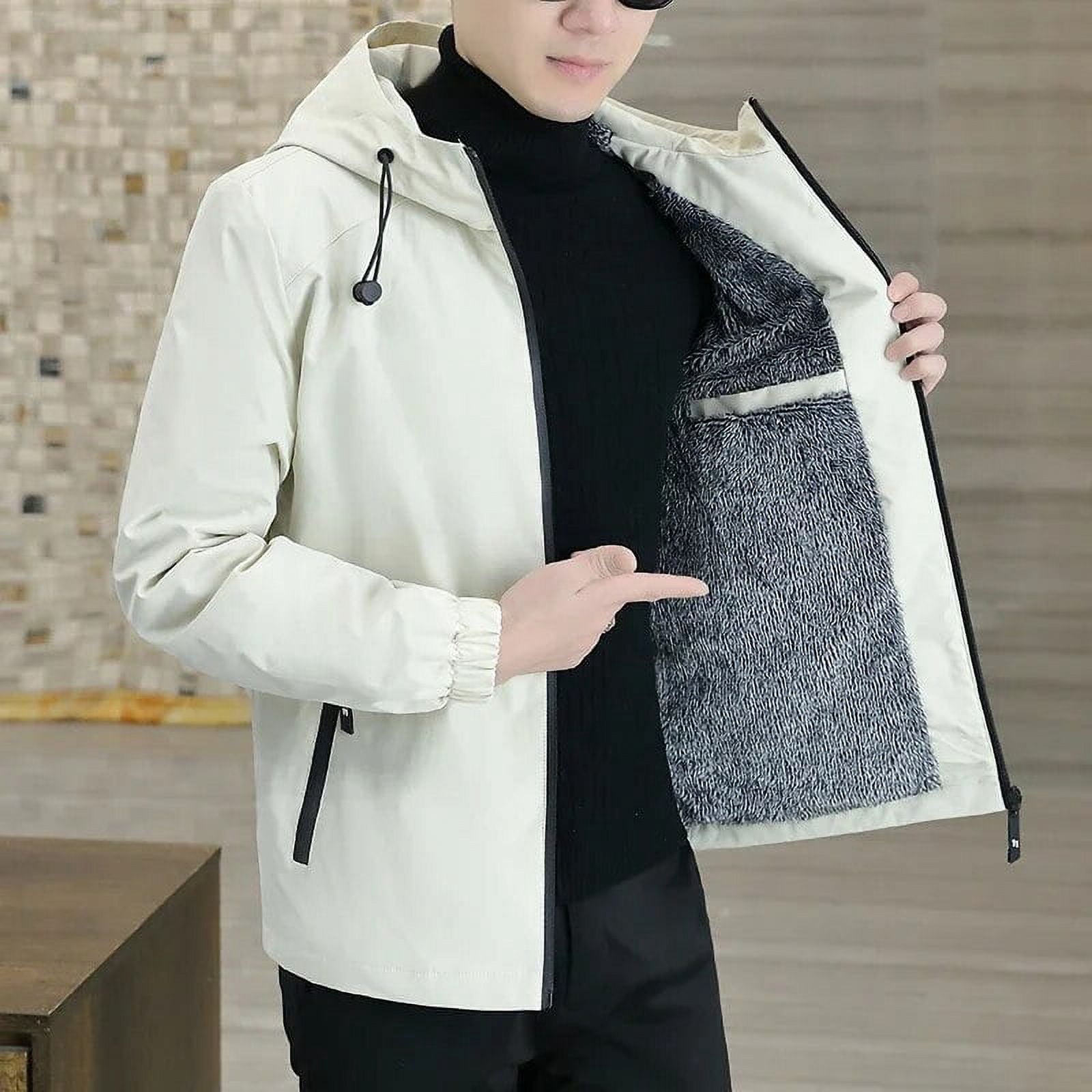 Municipal Autumn Winter Men Hooded Jacket Male Outwear Thermal Fleece ...