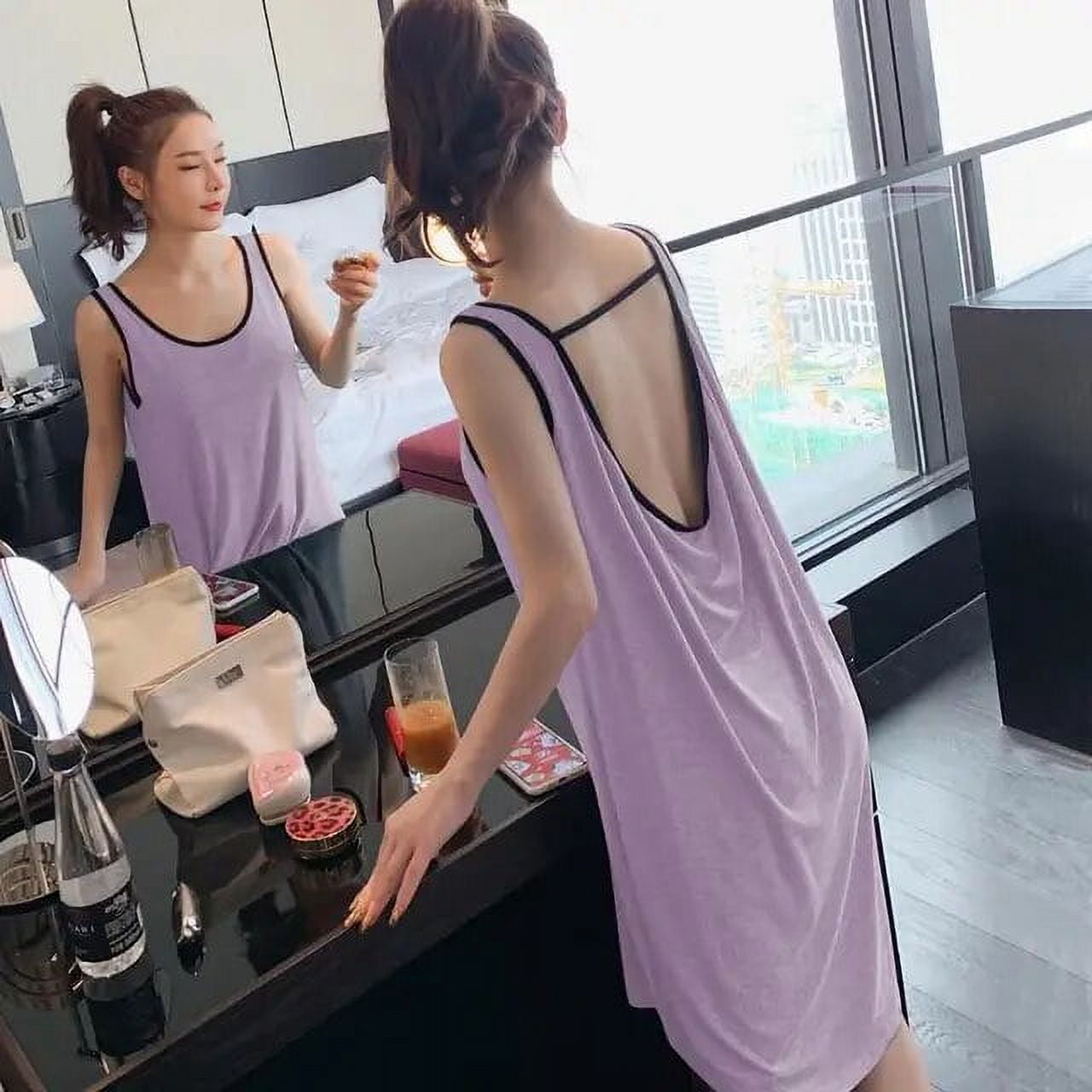 Municipal Backless Nightgown Sleepwear Womens Casual Style Night Dress ...