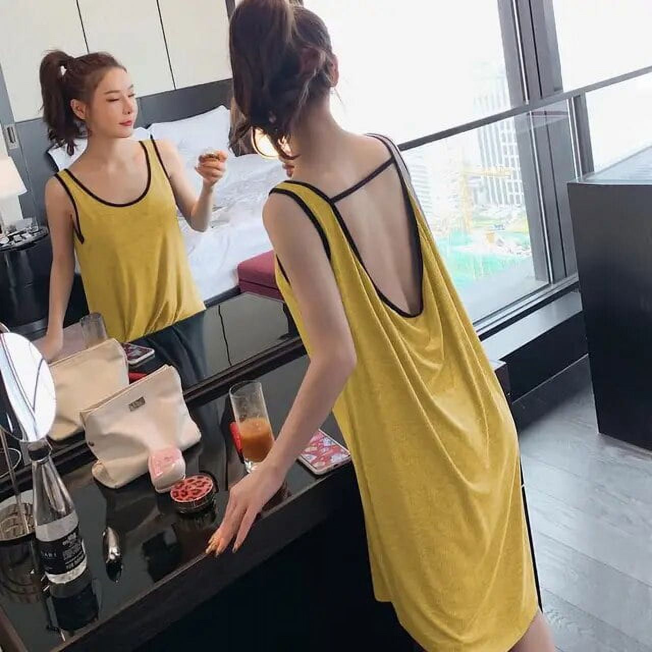 Municipal Backless Nightgown Sleepwear Womens Casual Style Night Dress ...