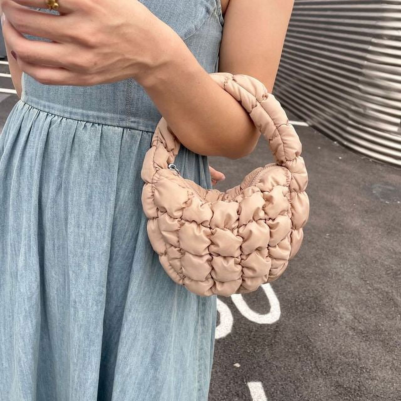 Municipal Casual Ruched Quilted Women Handbags Designer Pleated Padded ...