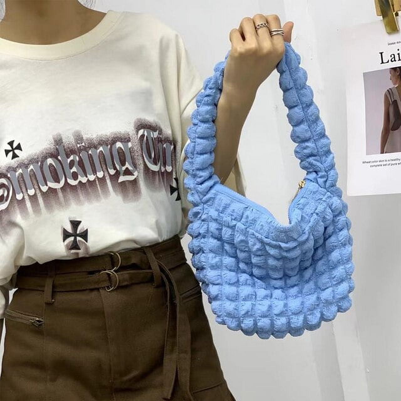 Municipal Casual ruched hobos women shoulder bags designer nylon ...