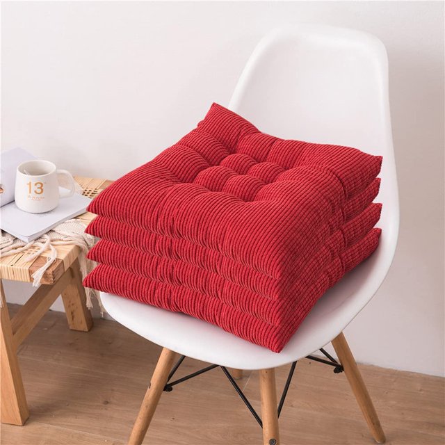 Municipal Chair Pads and Seat Cushions 4 Pack of Set with Ties ...