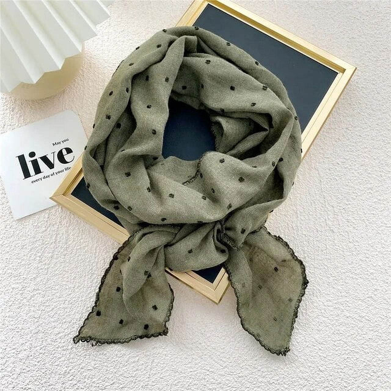 Municipal Cotton Linen Triangle Scarf Women Semi-round Cotton Linen ...