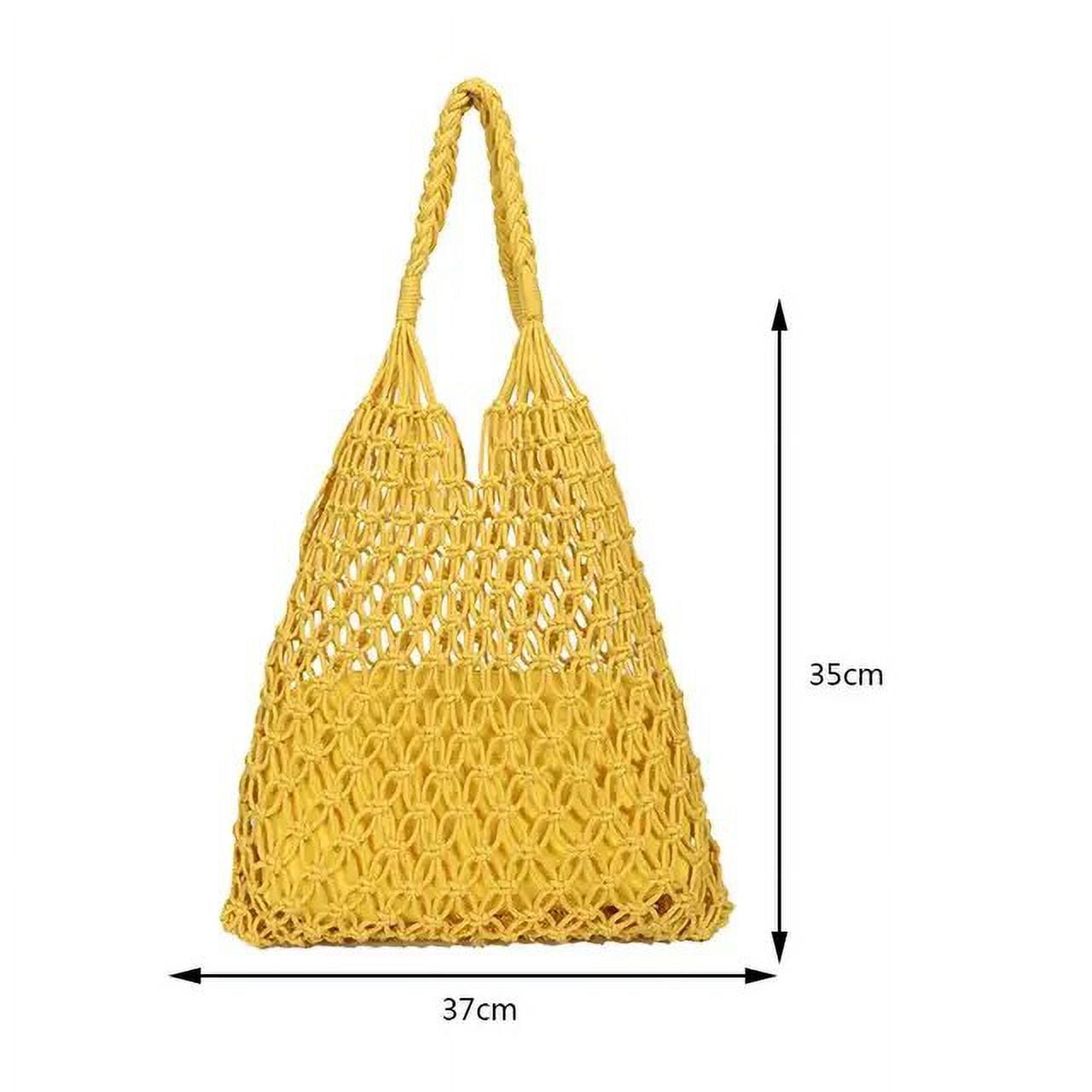 Municipal Cotton Rope Hollow Straw Bag for Summer Tote Bohemian ...