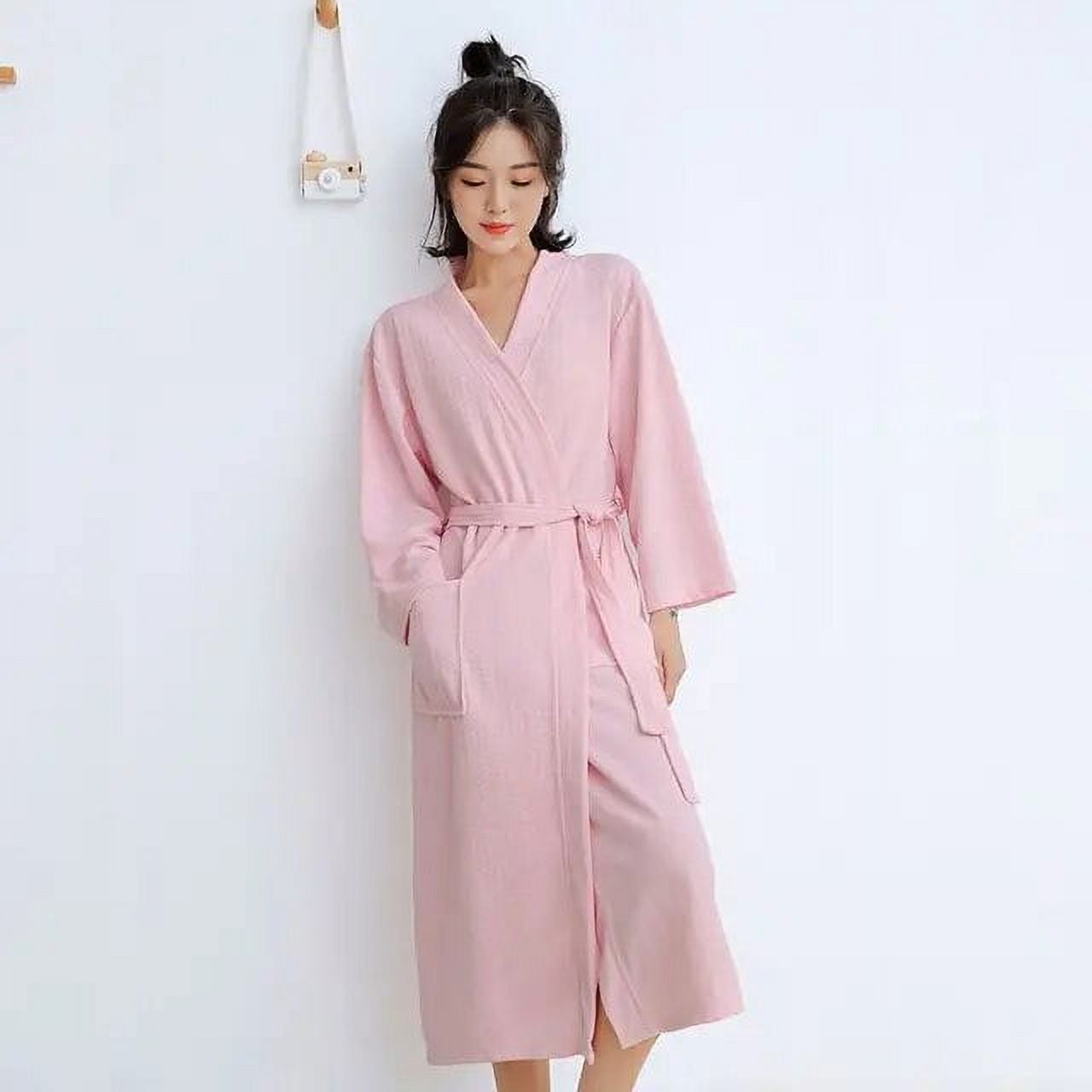 Municipal Couple Robe for Women with Belt Sleepwear Soid Pocket ...
