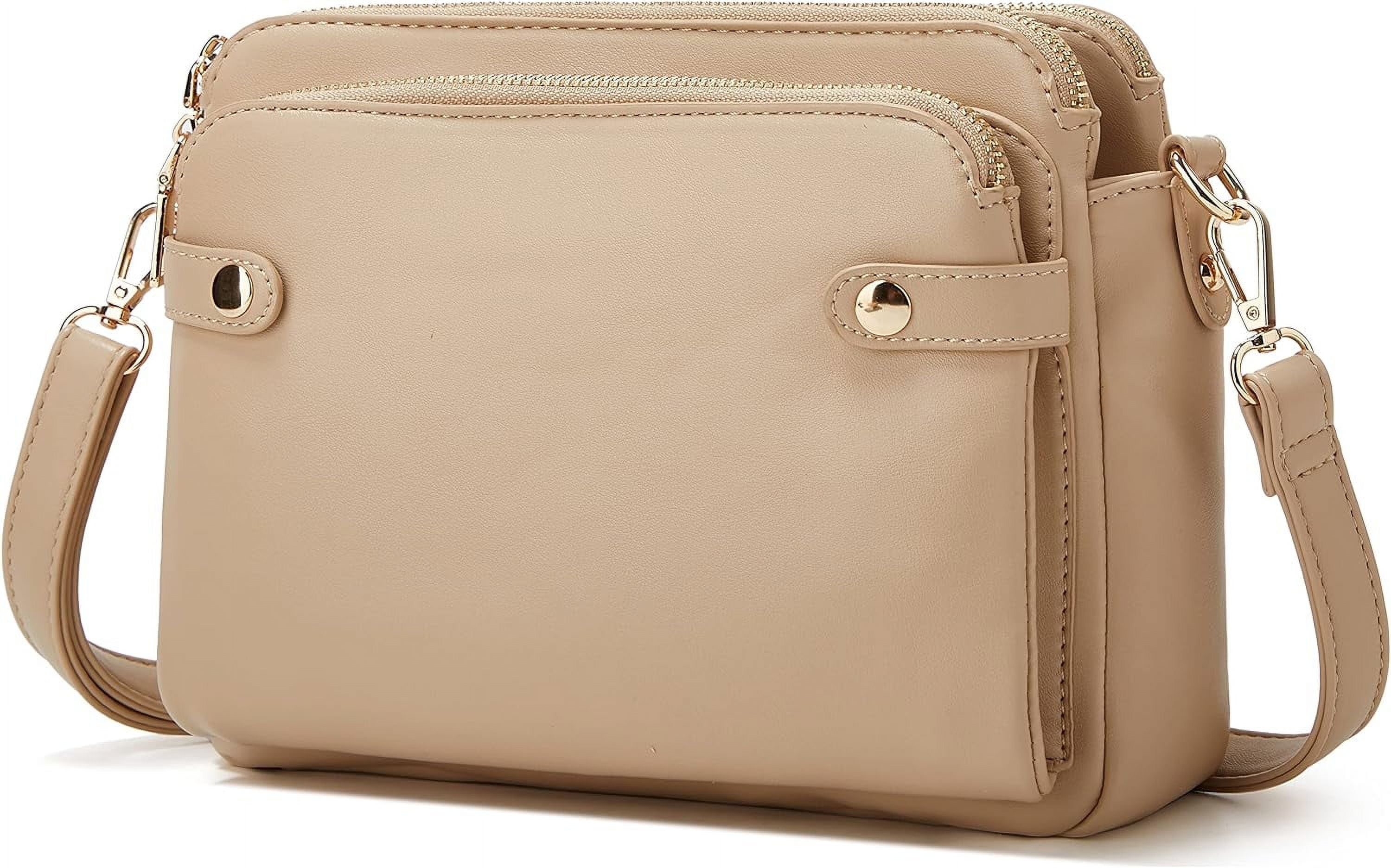 HLSOHJP Crossbody Bags for Women Three-Layer Shoulder Bag Vegan Leather ...