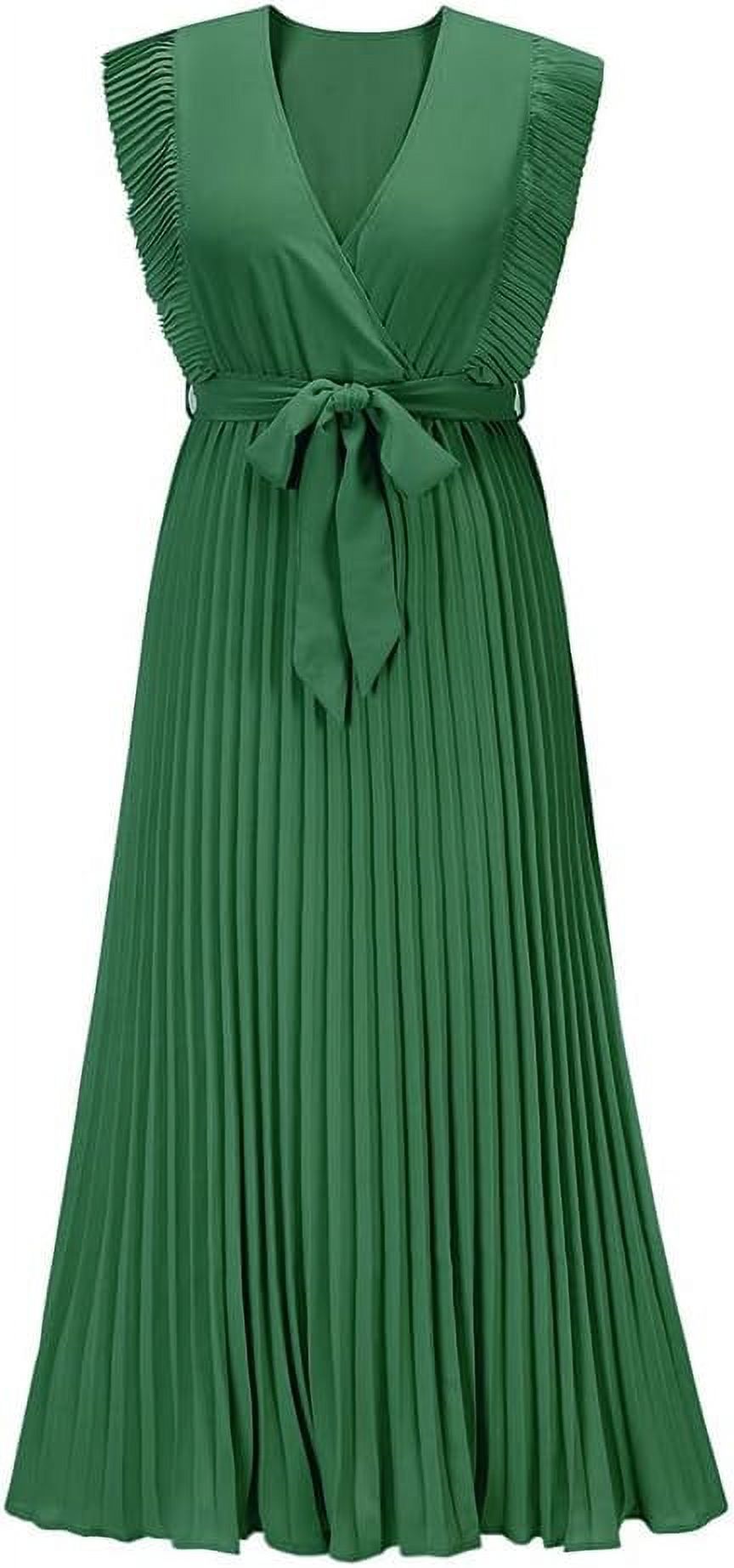 Municipal Elegant Beach Long Dress Pleated Skirt Ruffle Sleeve Maxi ...