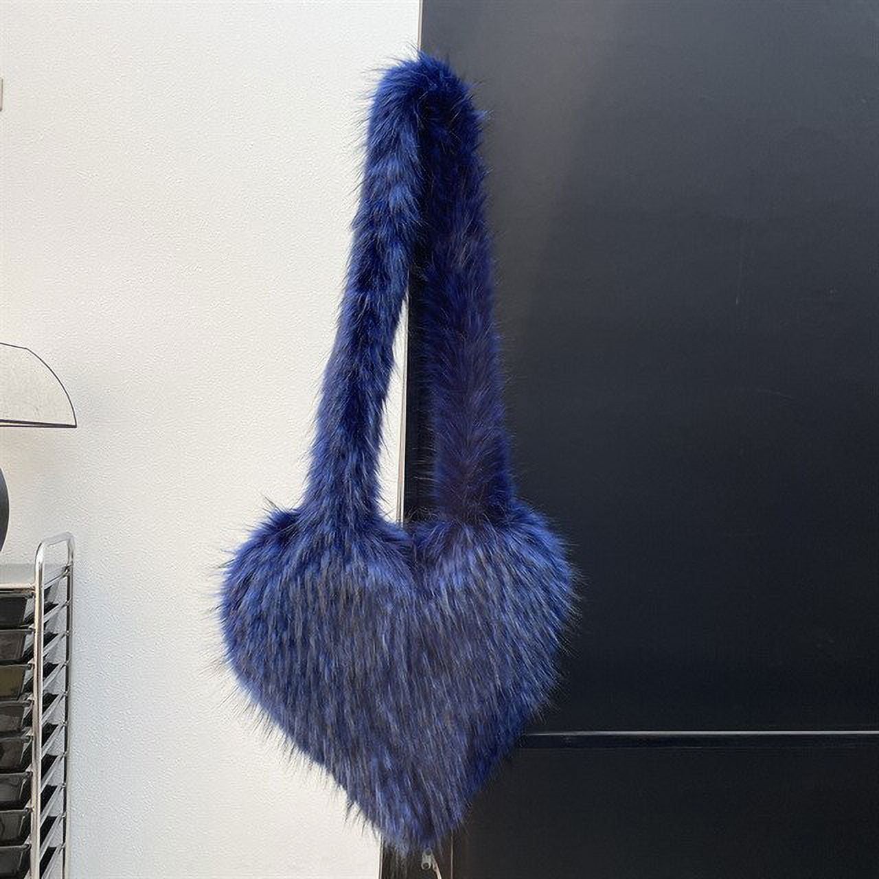 Municipal Fashion Heart-Shaped Faux Fur Women Shoulder Bag Designer ...