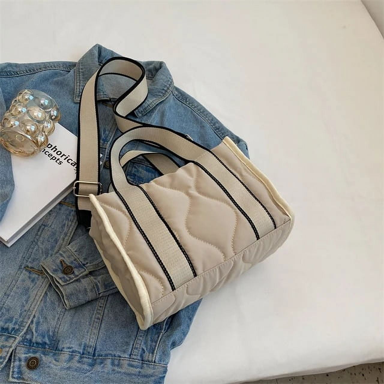 Municipal Fashion Nylon Quilted Women Handbags Designer Padded Shoulder ...