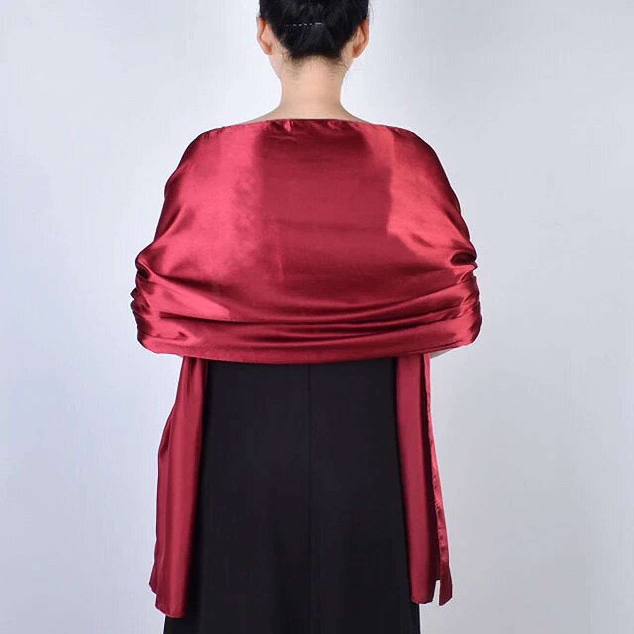 Municipal Fashion Satin Evening Dress Neck Guard Long Silk Scarf ...