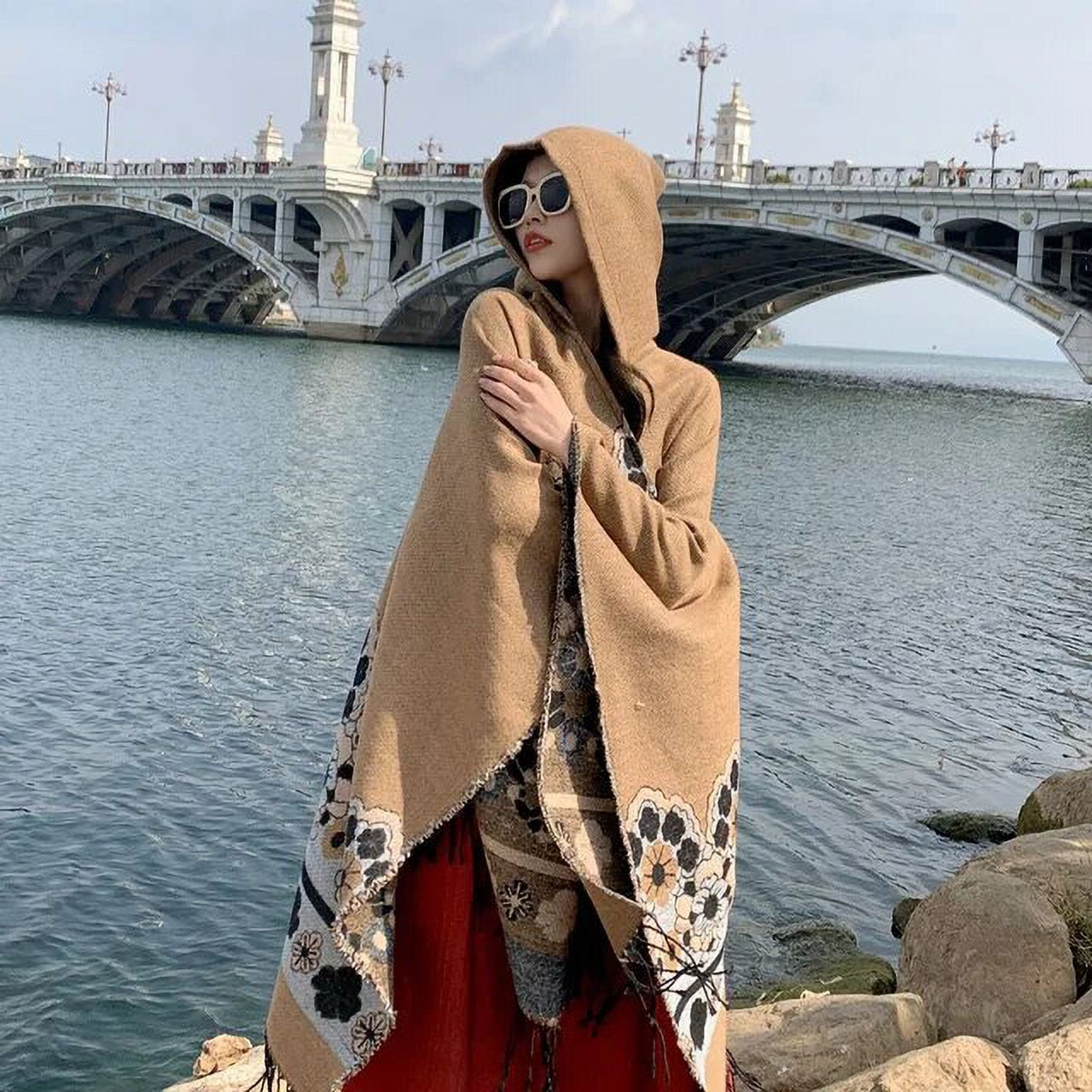 Municipal Fashion Winter Boho Scarf Women Ladies Layers Ponchos Warm ...