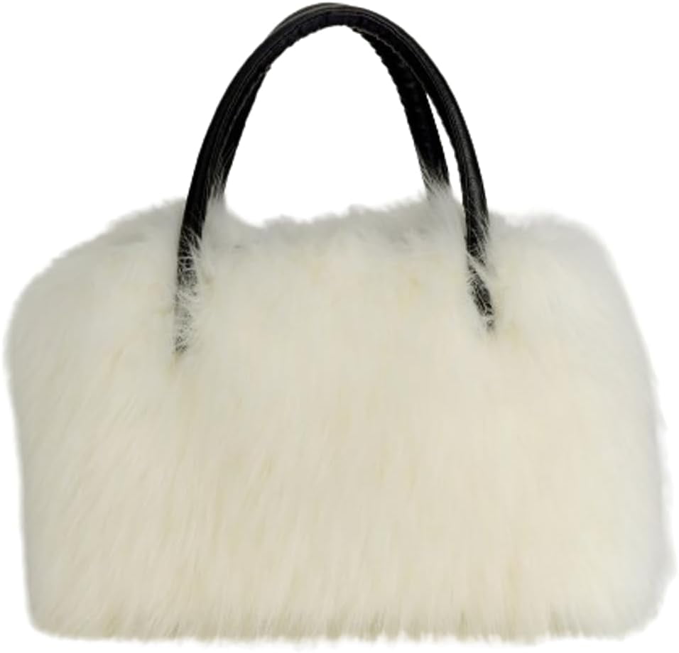 Municipal Faux Fur Tote Bag Women Fuzzy Hobo Bags Furry Shoulder Bag ...