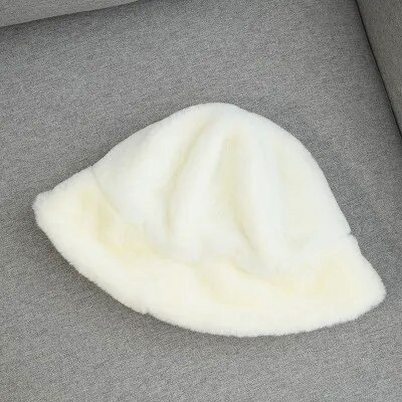 Municipal Faux Fur Winter 7 Solid Color Hairy Plush Bucket Hat Invierno ...