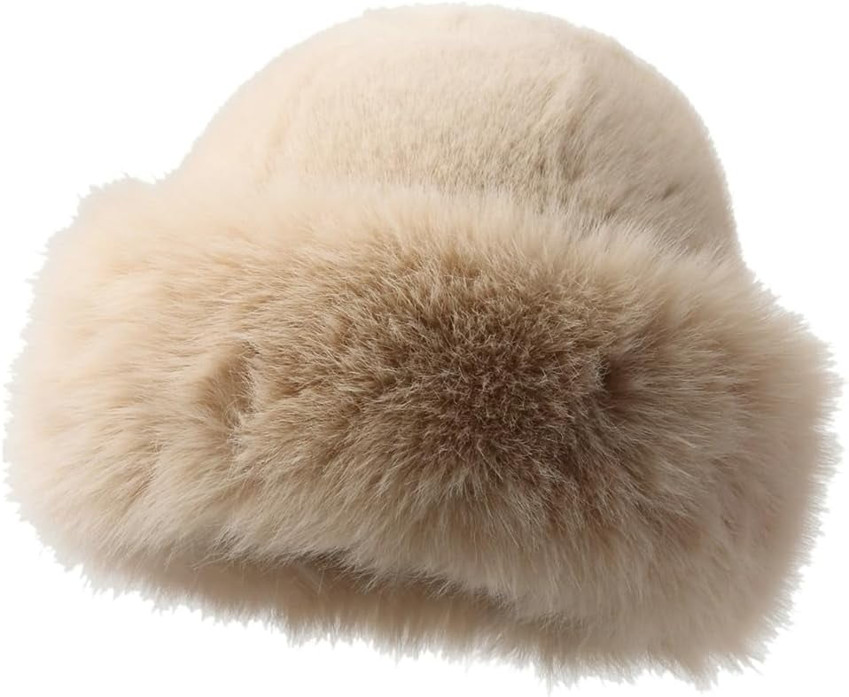 Municipal Fuzzy Bucket Hat Women Y2k Furry Hat Faux Fur Hat Cute Winter ...