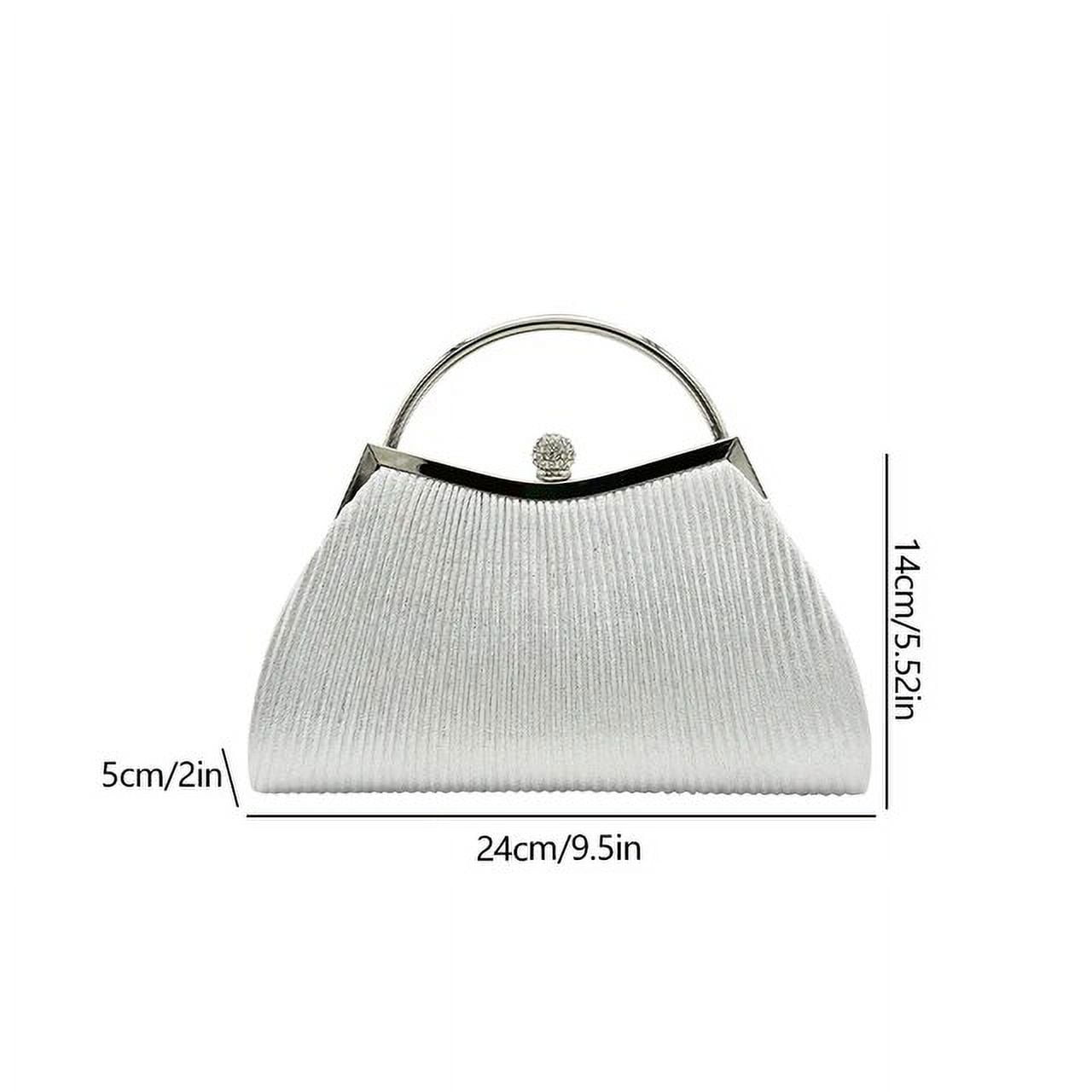 Municipal Glitter Rhinestone Party Dinner Bag Chain Pleated Women ...