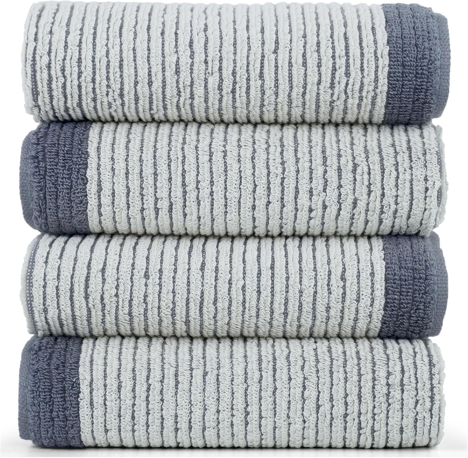 Municipal Gray Hand Towels for Bathroom with Textrued Lines, Cotton ...