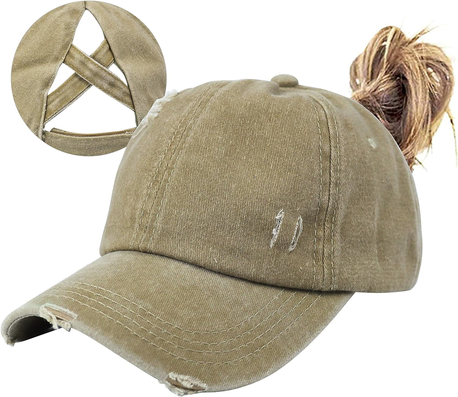 Municipal HGGE Women Ponytail Criss Cross High Messy Buns Ponycaps ...