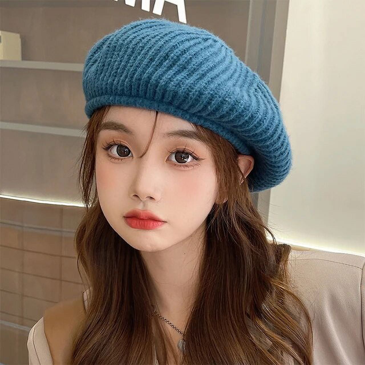 Municipal Knitted Women Beret Autumn Winter Basic Beanie Hat Cap ...