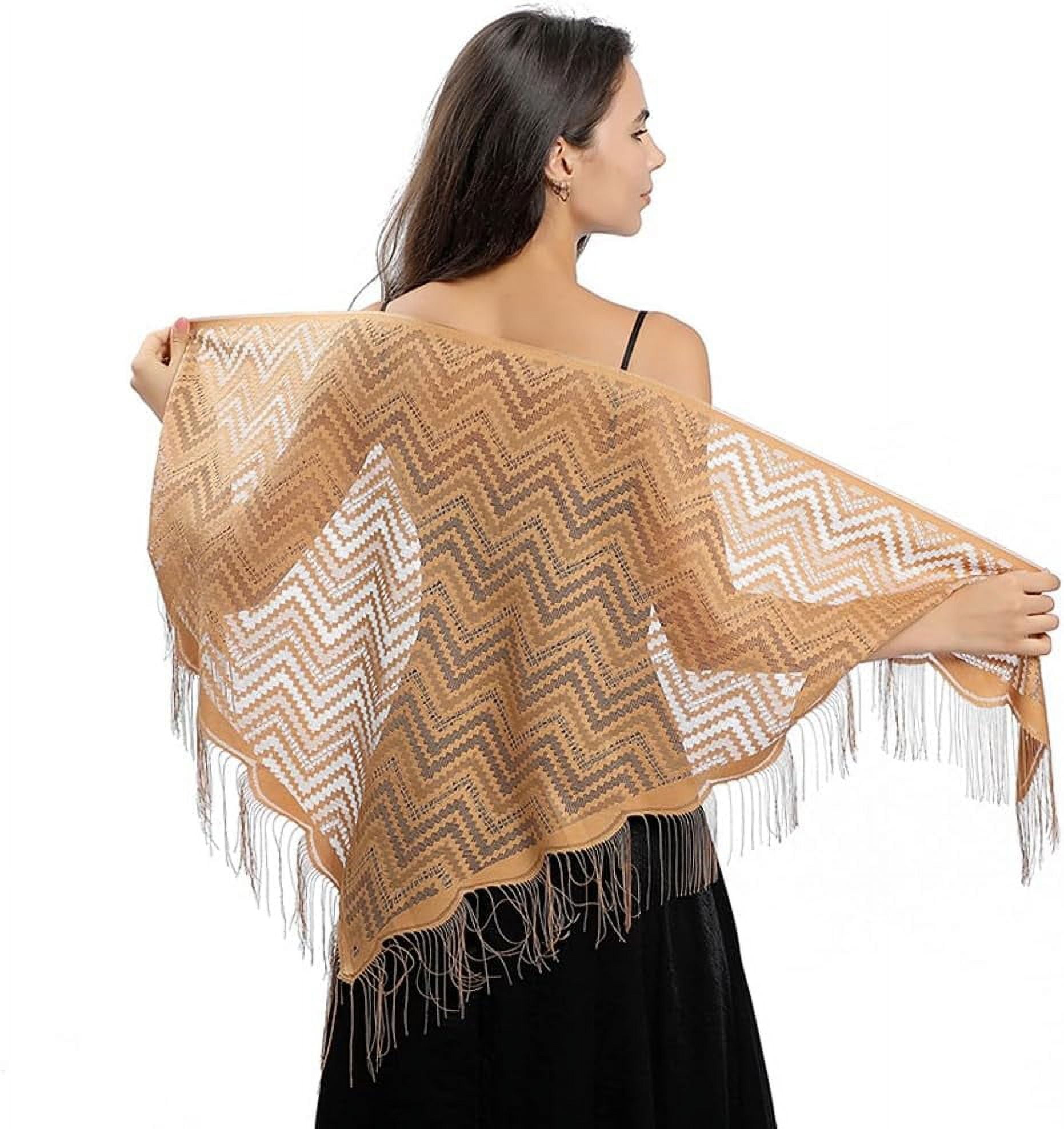 Municipal Lace Shawl With Tassel Soft Silky Scarfs Wraps Wedding Bridal ...