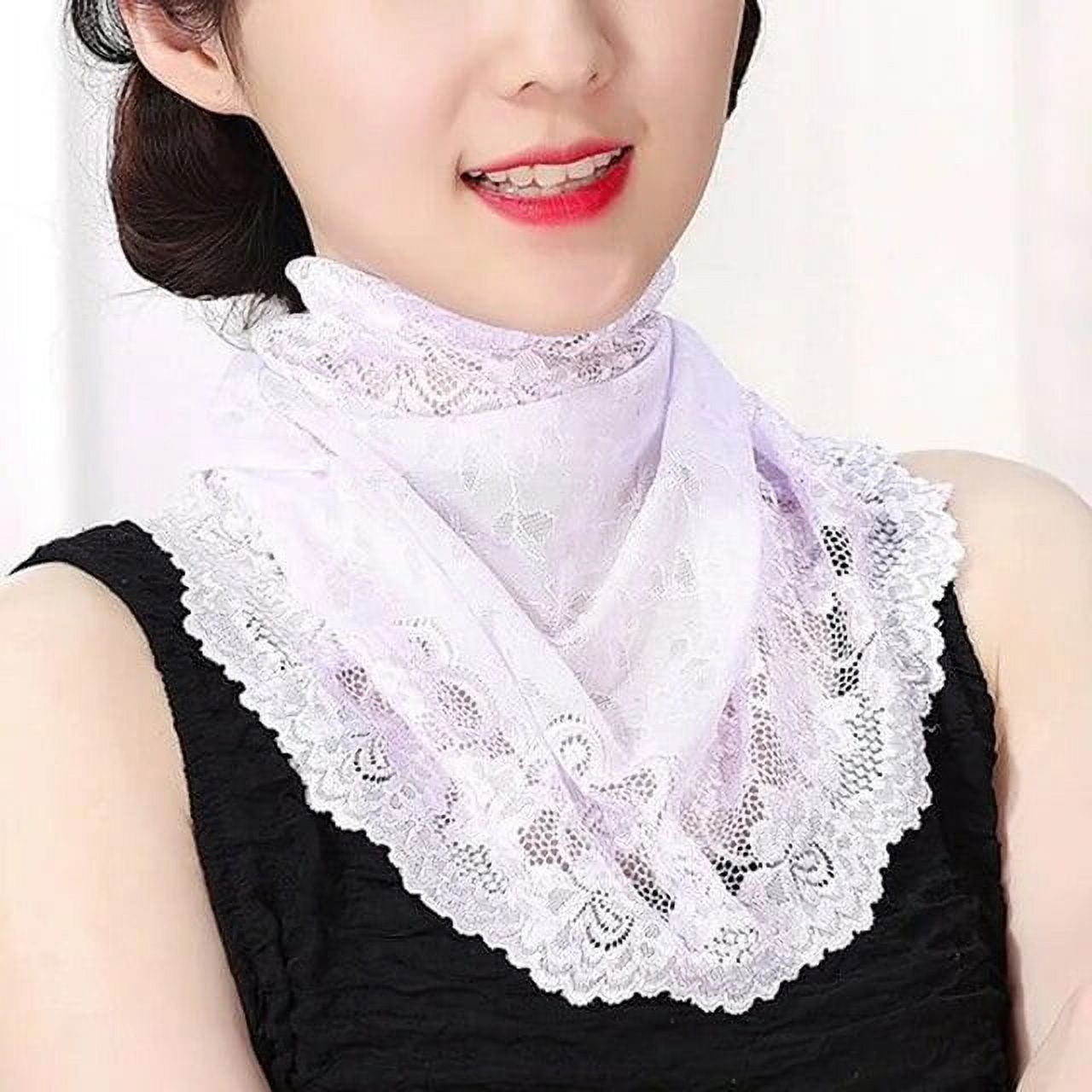 Municipal Lace Sunscreen Breathable False Collar Neck Guard Scarf Women ...