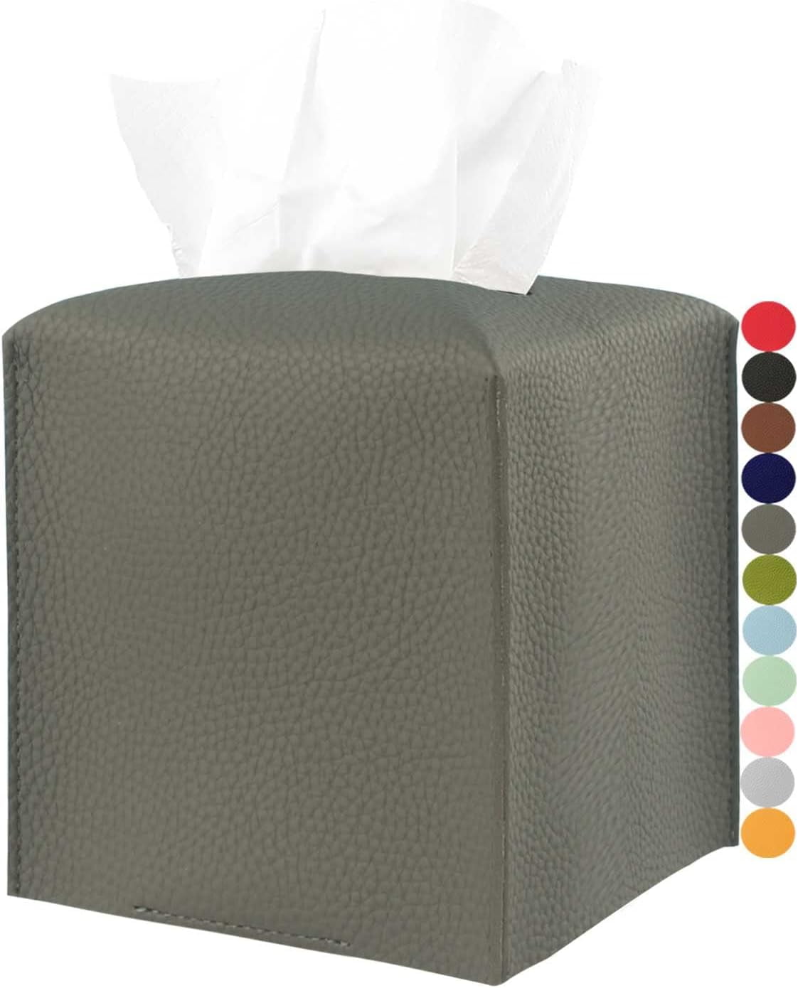 Municipal Leather Tissue Box Cover Square Tissue Holder with Bottom ...