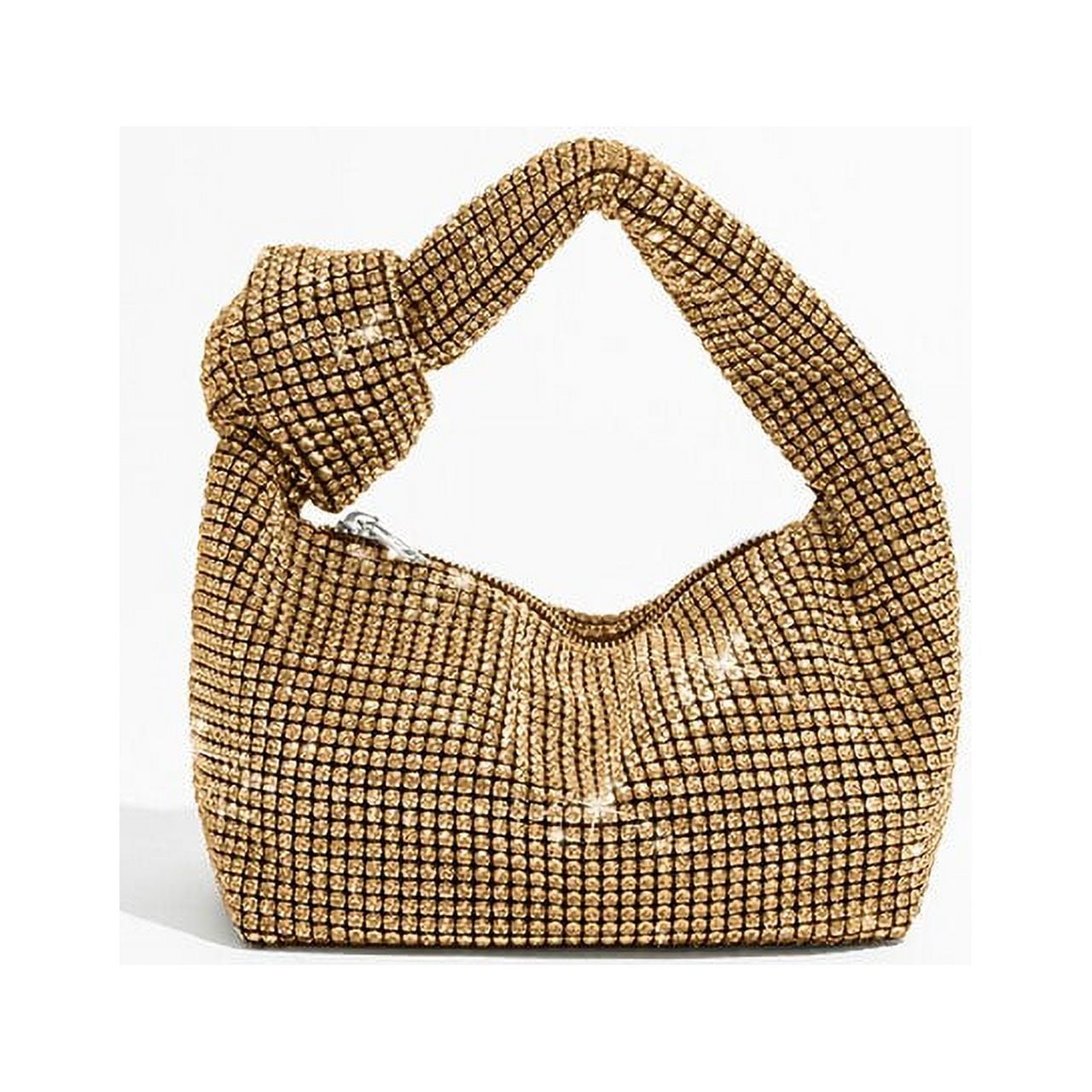 Municipal Luxury Rhinestones Knot Evening Bag Glitter Crystal Mesh ...