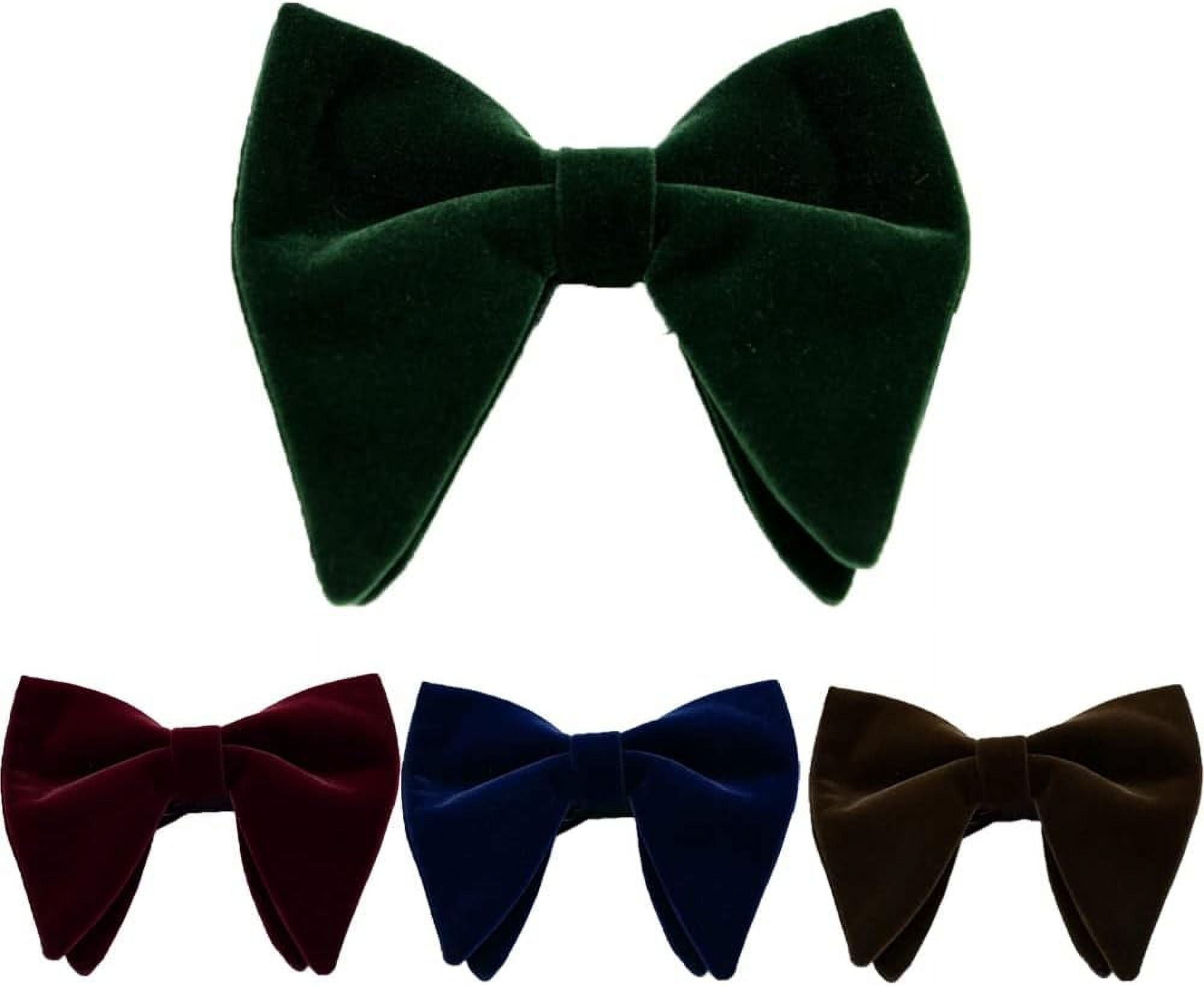 Municipal Mens Solid Color Velvet Pre-tied Adjustable Bow Tie pack of 4 - Walmart.com