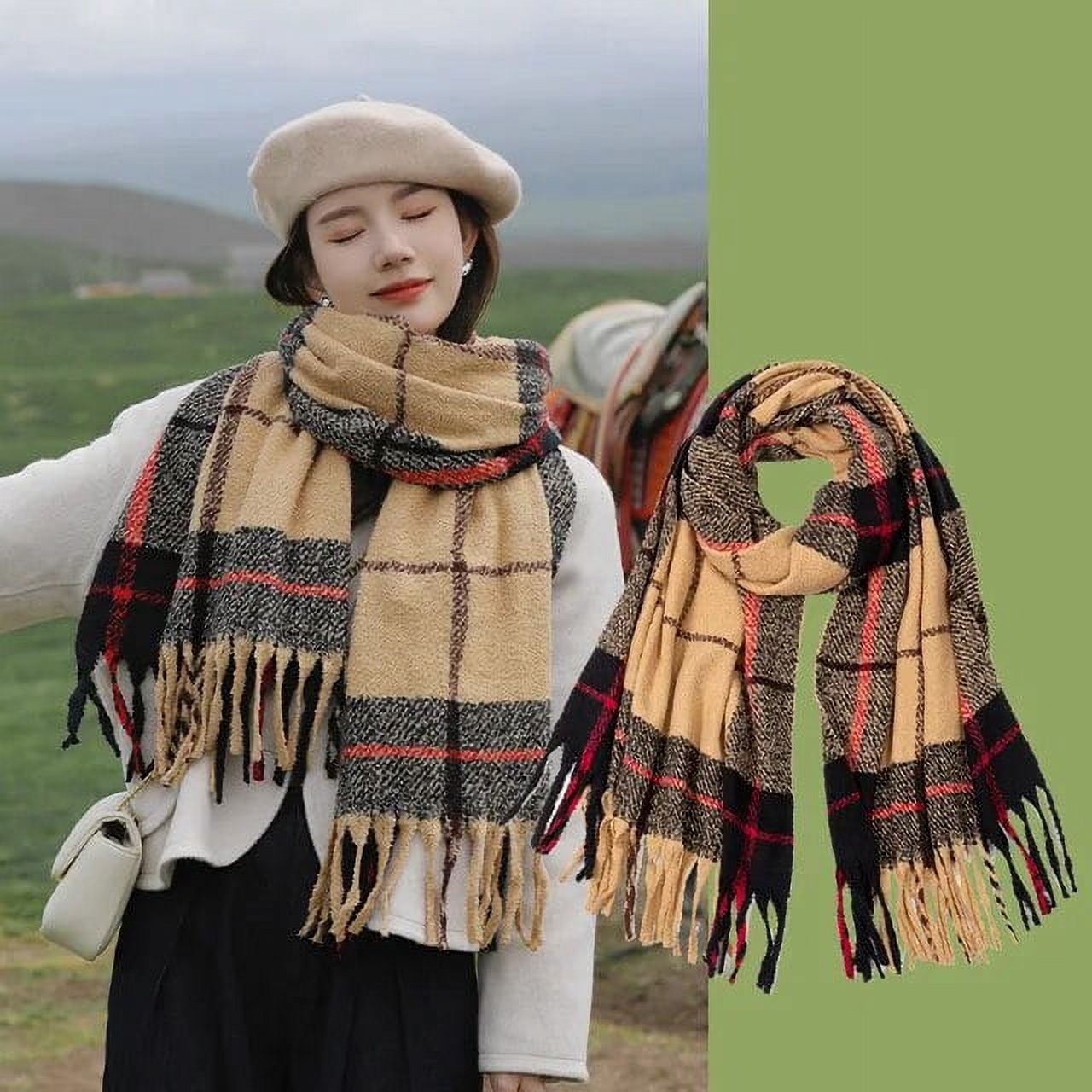 Municipal New Knitted Winter Vintage Scarf Women Men Pretty Plaid ...