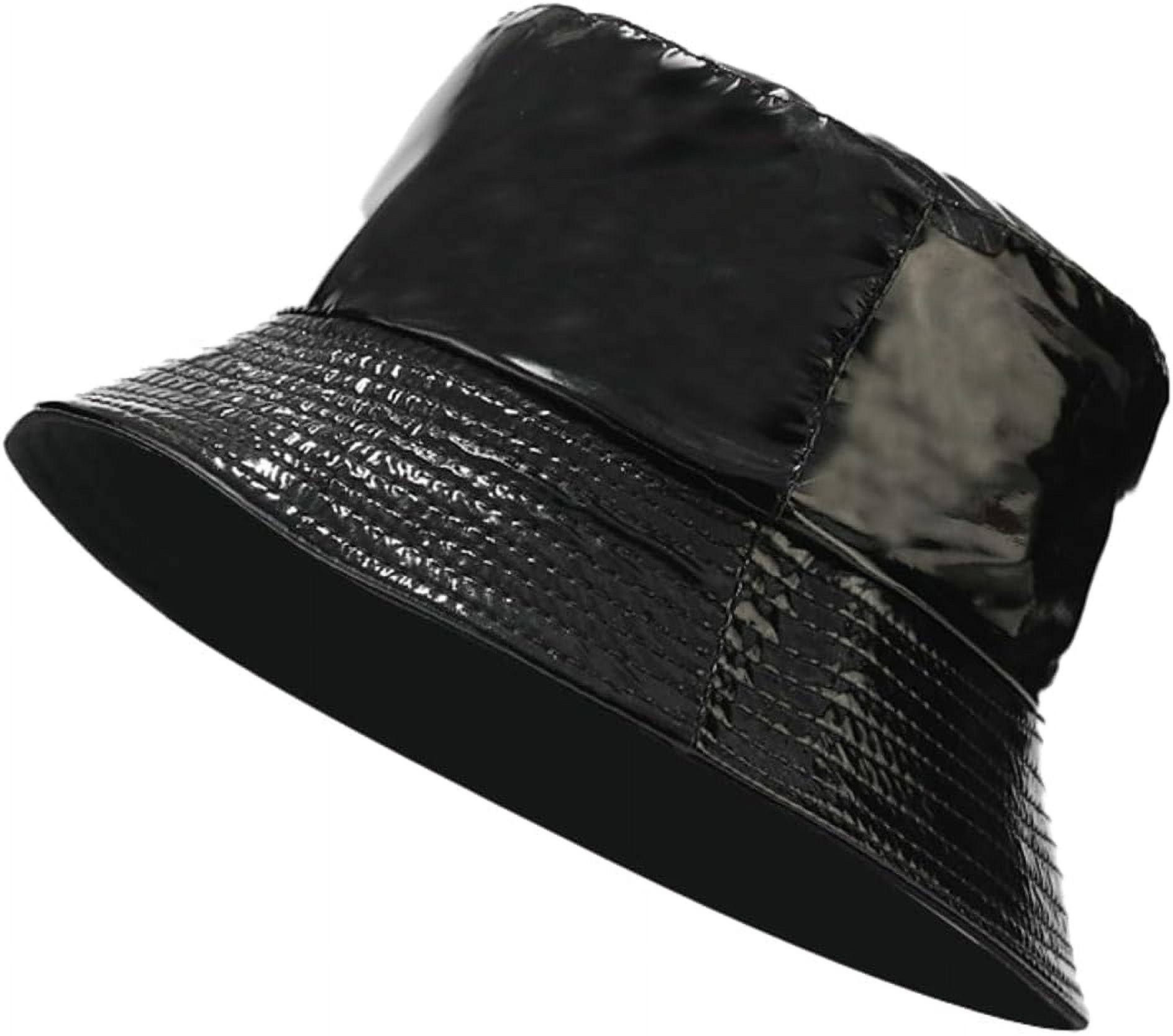 Municipal Patent Leather Bucket Hat Fisherman Hat for Women Men Sun Hat ...