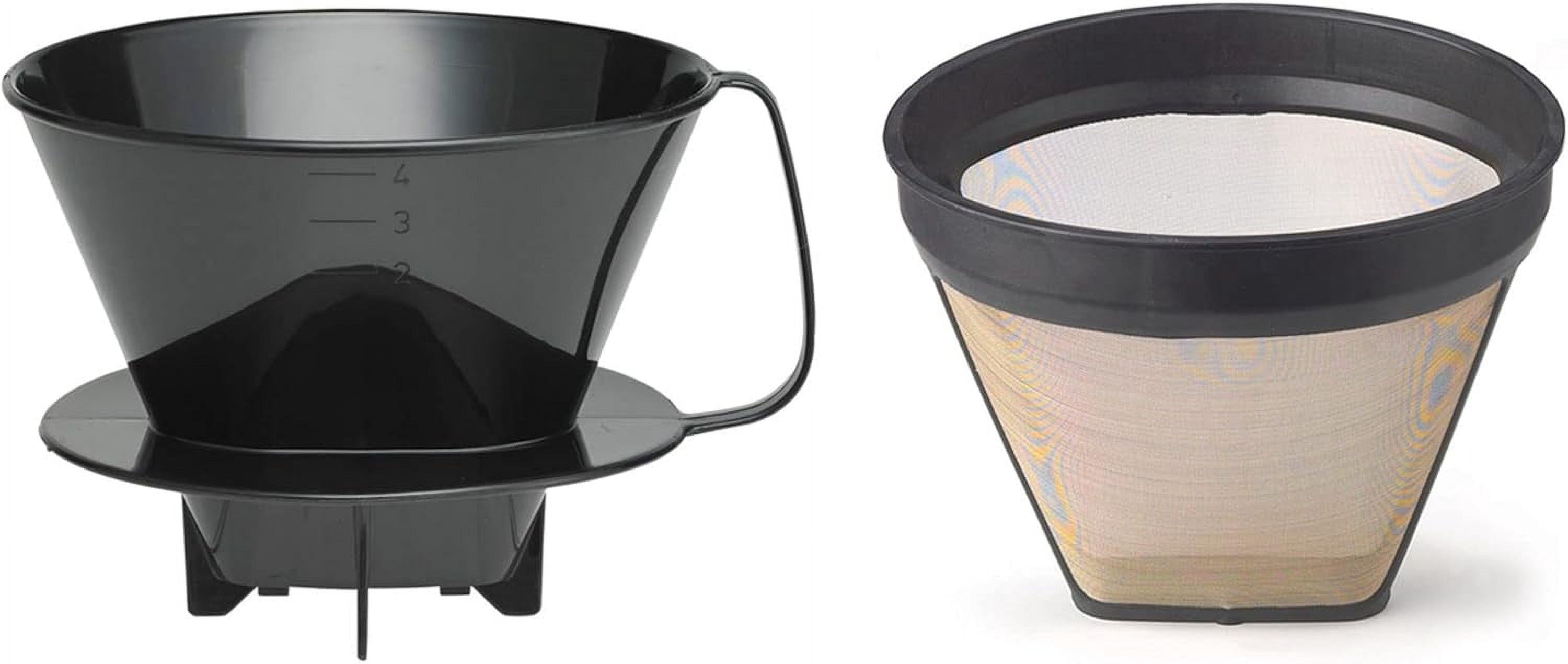 MAOYA Pour-Over Coffee Brewing Filter Cone, Number 1-Size, Black, Brews ...