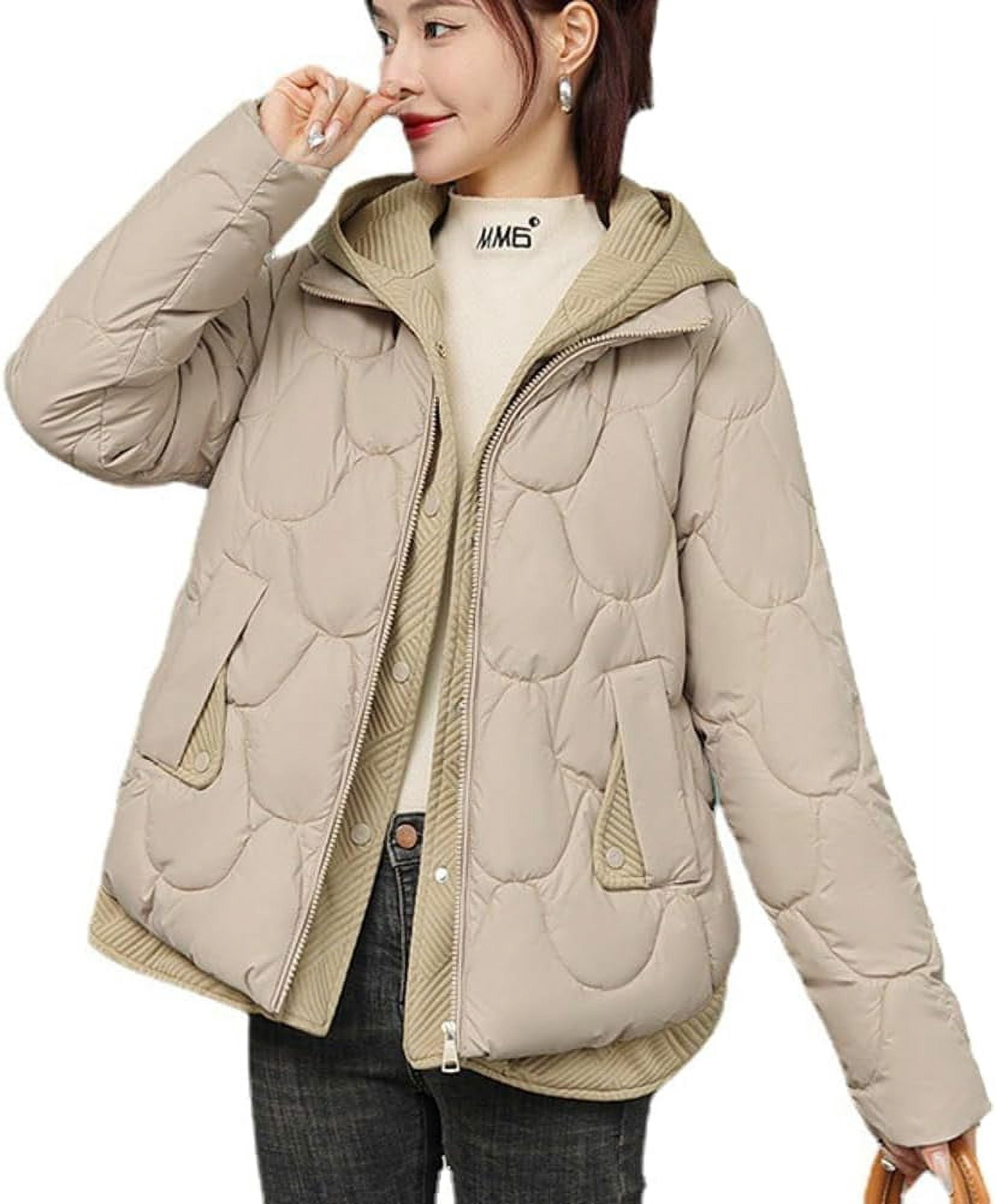 Municipal Puffer Coat for Women Fake Two-piece Trendy Winter Puffer ...