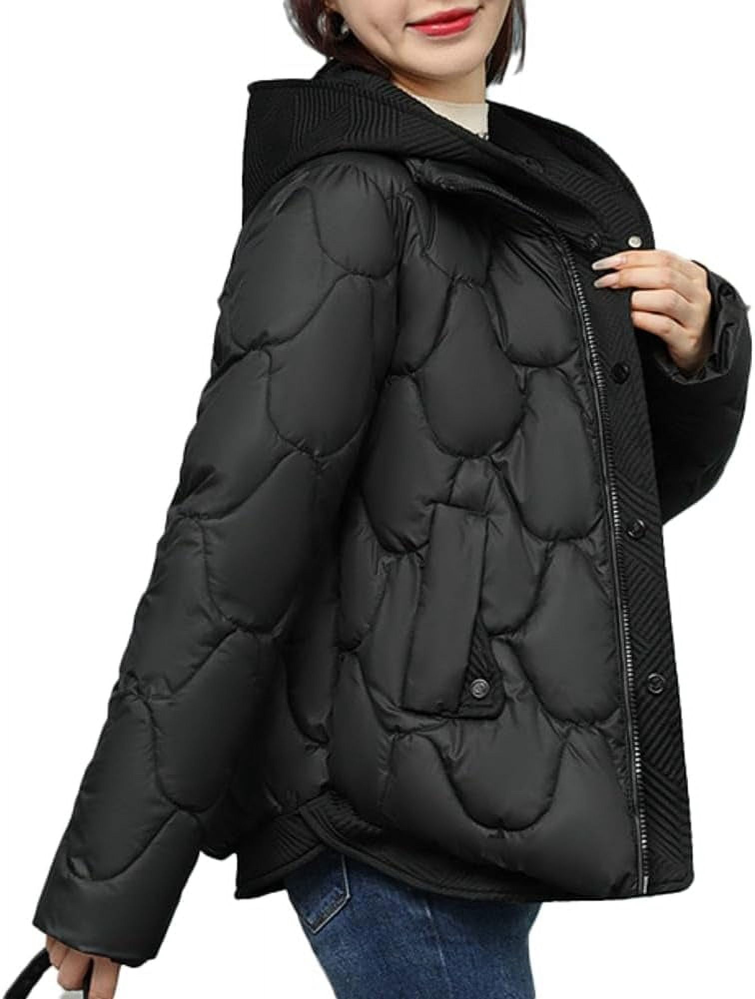 Municipal Puffer Coat for Women Fake Two-piece Trendy Winter Puffer ...