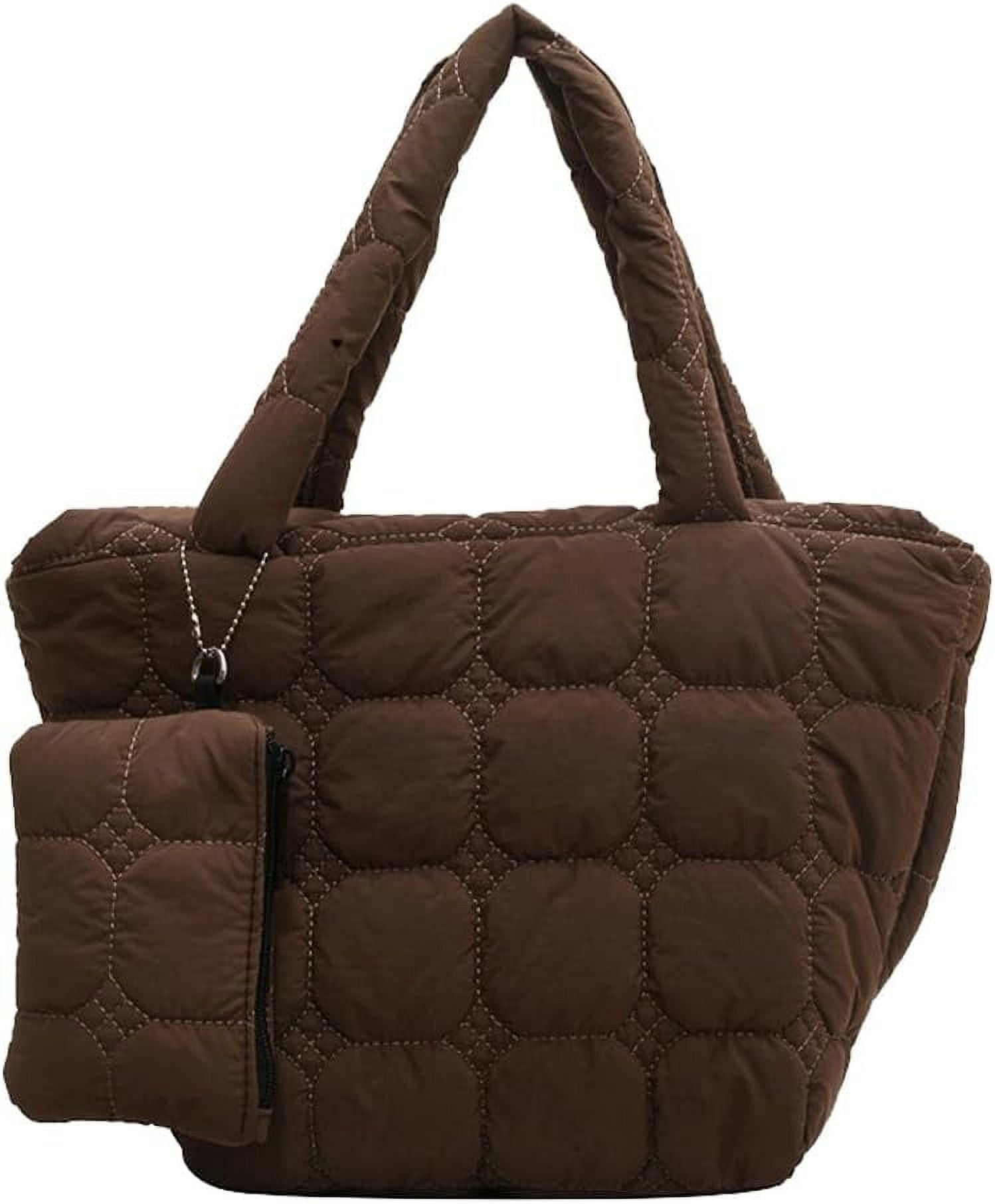 Municipal Puffer Tote Bag for Women Quilted Bag with Small Pouch Tote ...