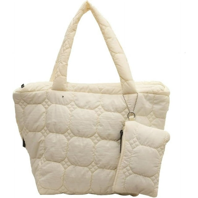 Municipal Puffer Tote Bag for Women Quilted Bag with Small Pouch Tote ...