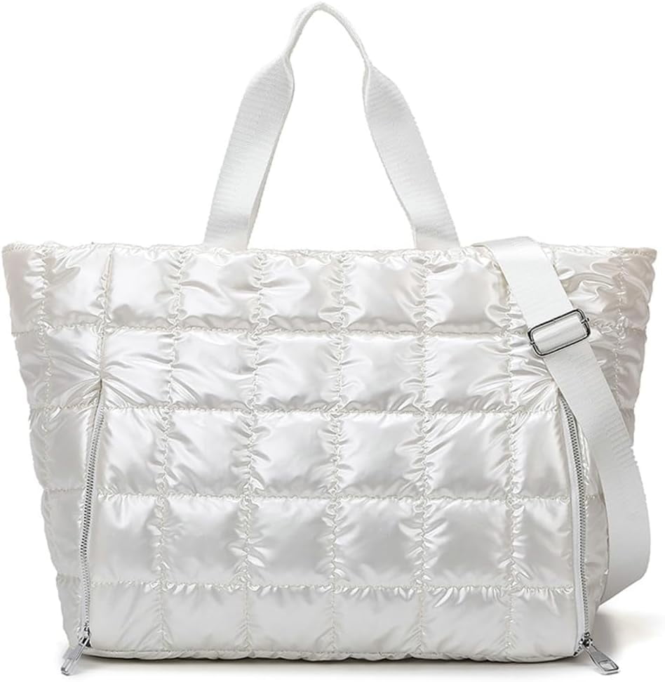 Municipal Quilted Tote Bag Puffer Satchel Shoulder Bag Cute Lightweight ...