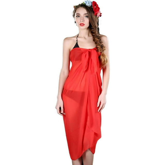 Municipal Sarong Long Beach Tie Wrap Skirt Sexy Bikini Sheer Swimsuit