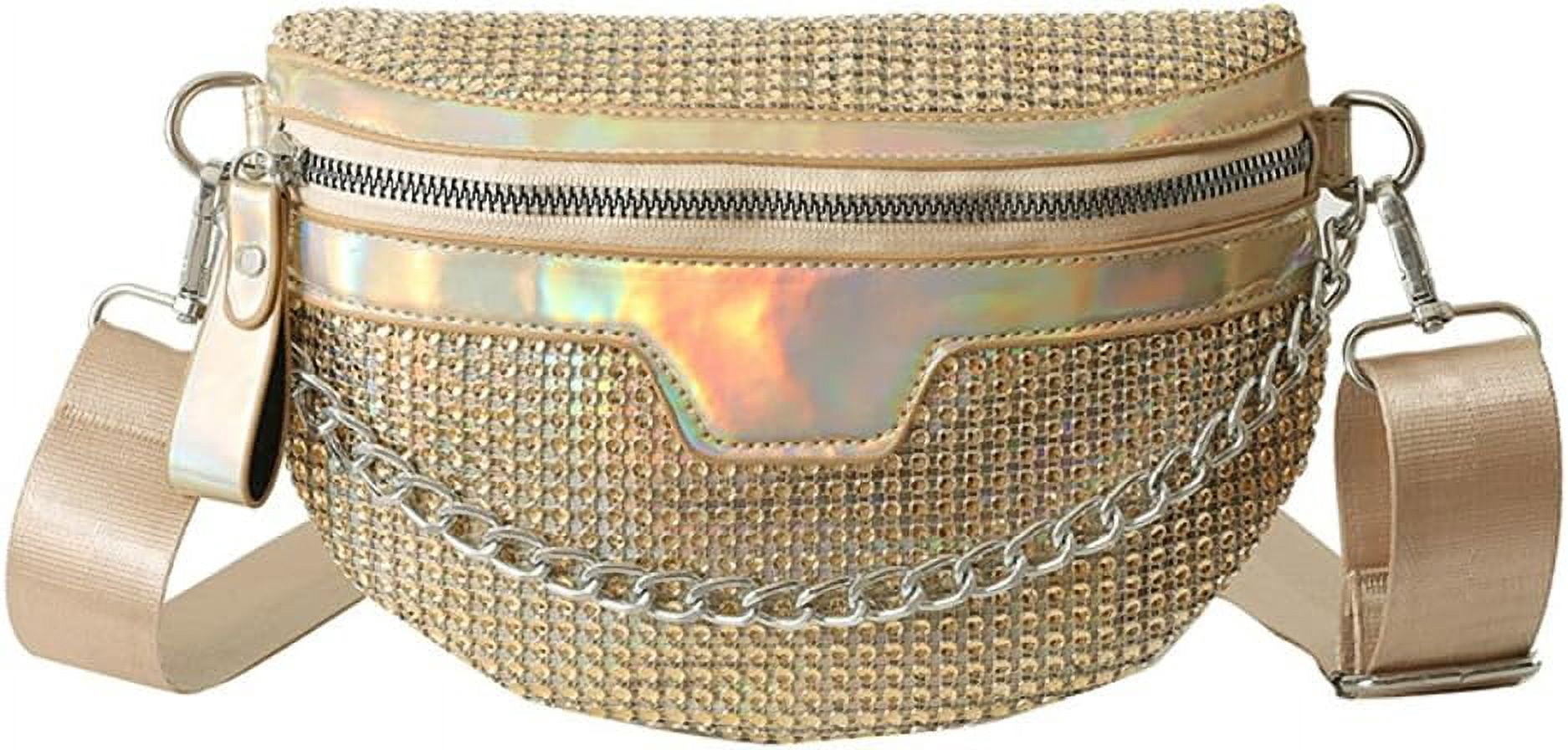 Municipal Shiny Sling Bag Chest Bag with Sequins Shoulder Bag Cute ...