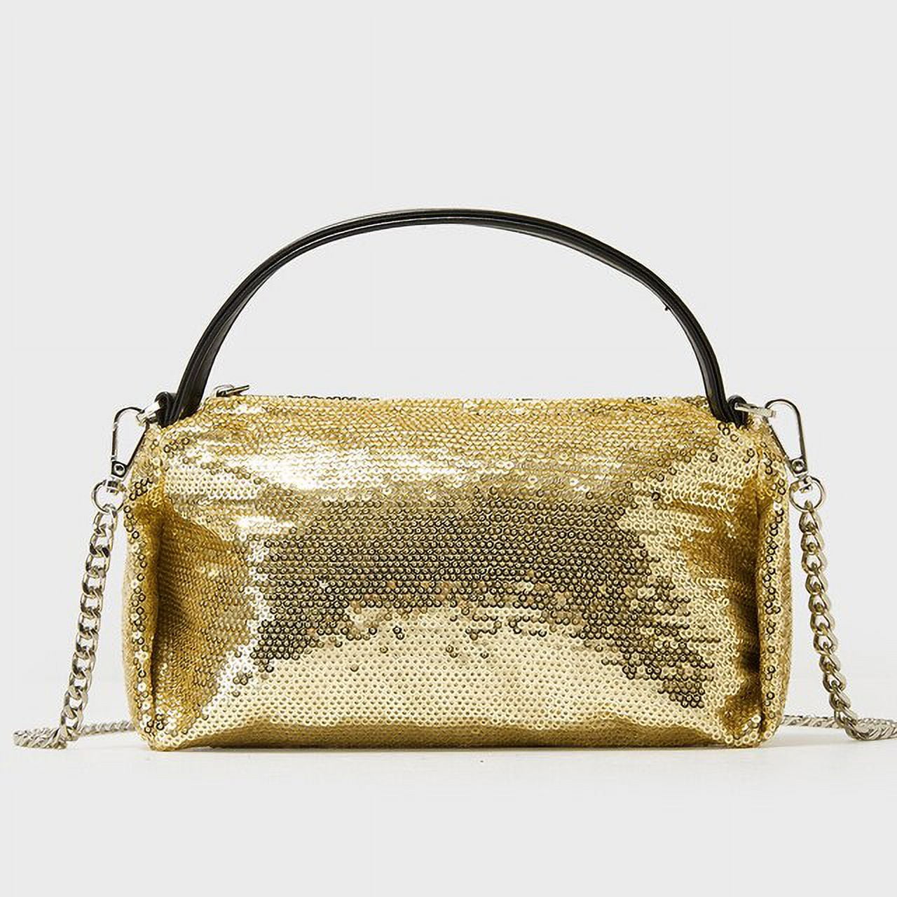 Municipal Silver Shinny Sequins Women Handbags Designer Chains Square ...