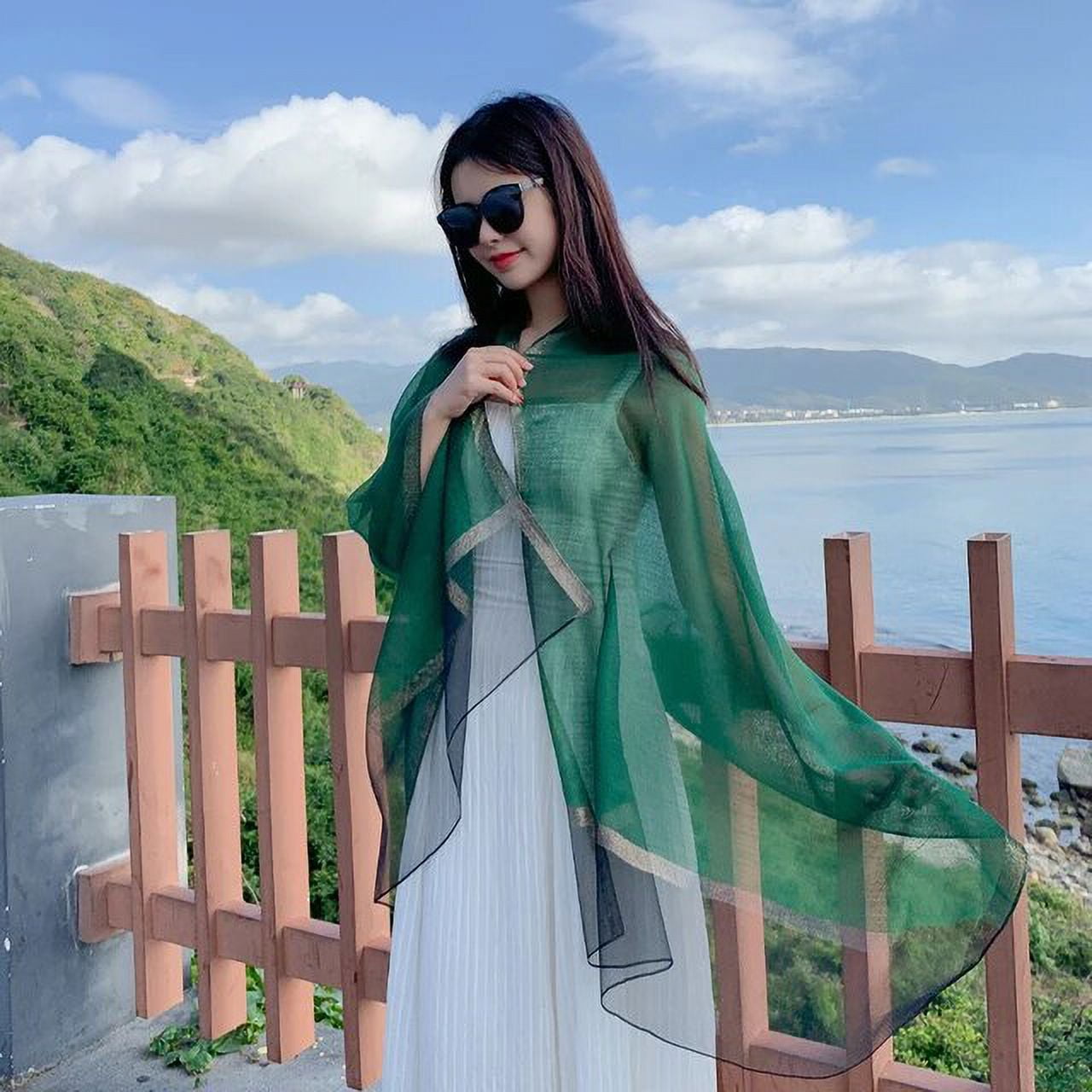 Municipal Summer Chiffon Hijab Women Silk Scarf Solid Long Wrap Shawl ...