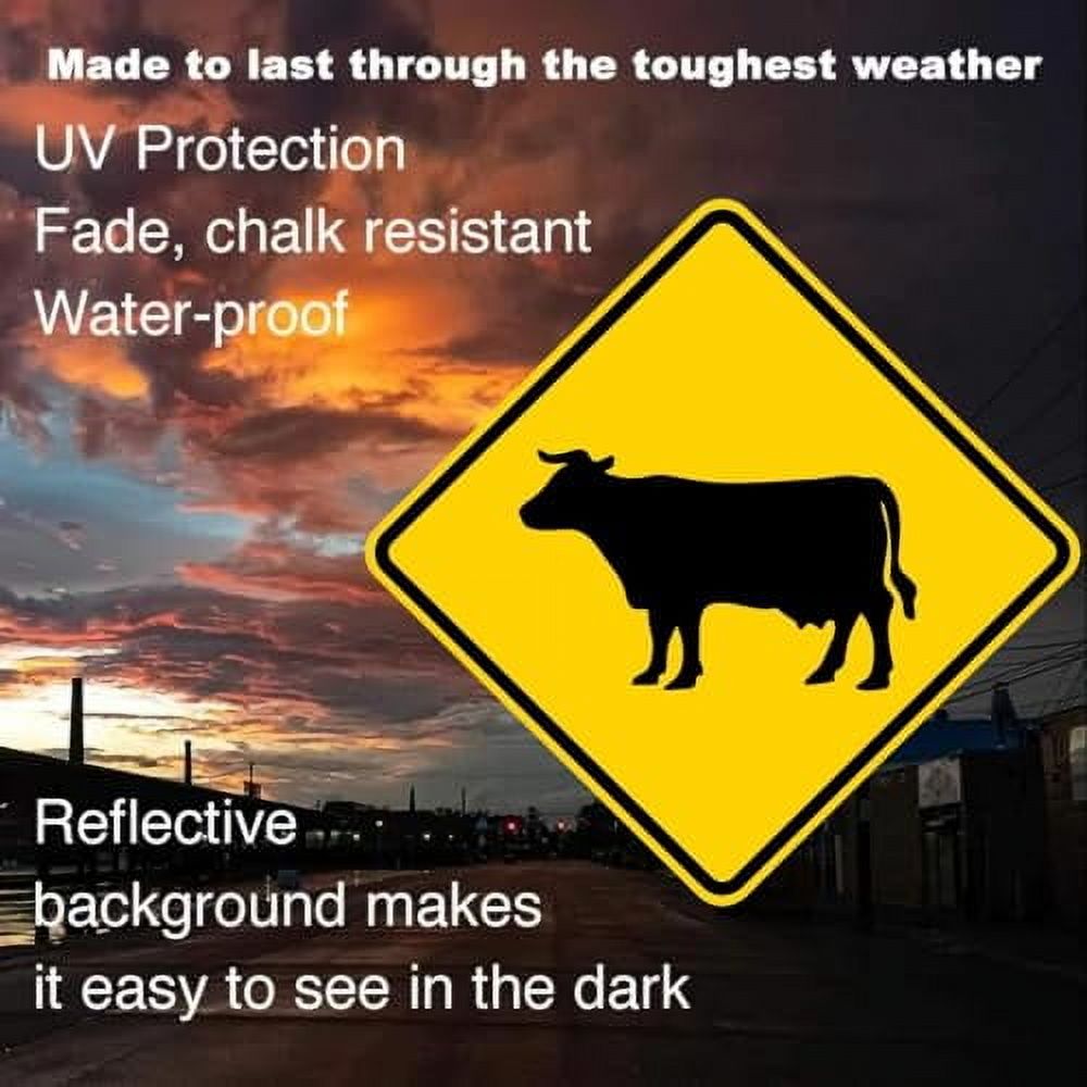Municipal Supply & Sign Co 18 x 18 Cow Crossing Sign - Recognizable ...