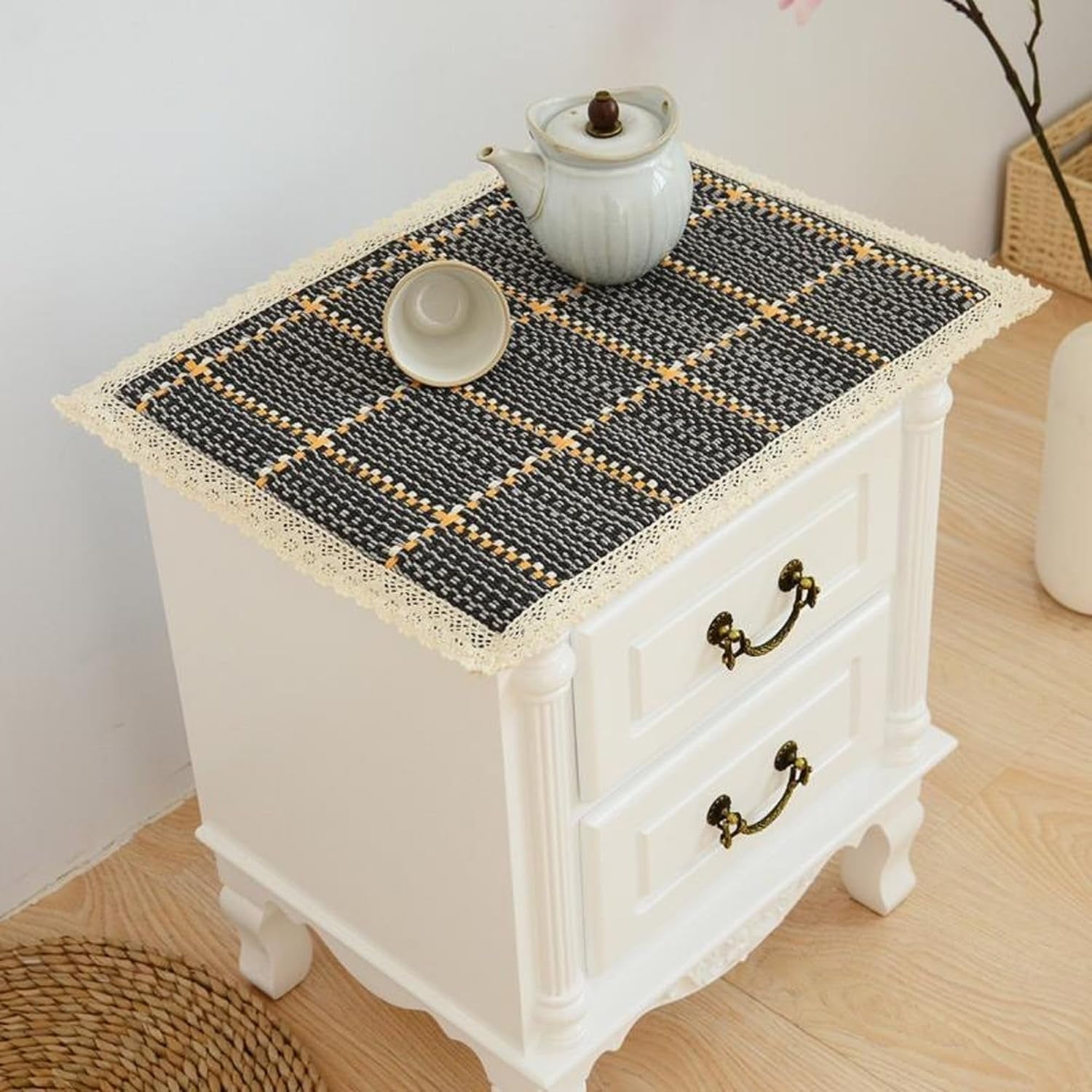 Municipal Tablecloth Nightstand End Tabletop Dust Cover 15.7x17.7 Night ...