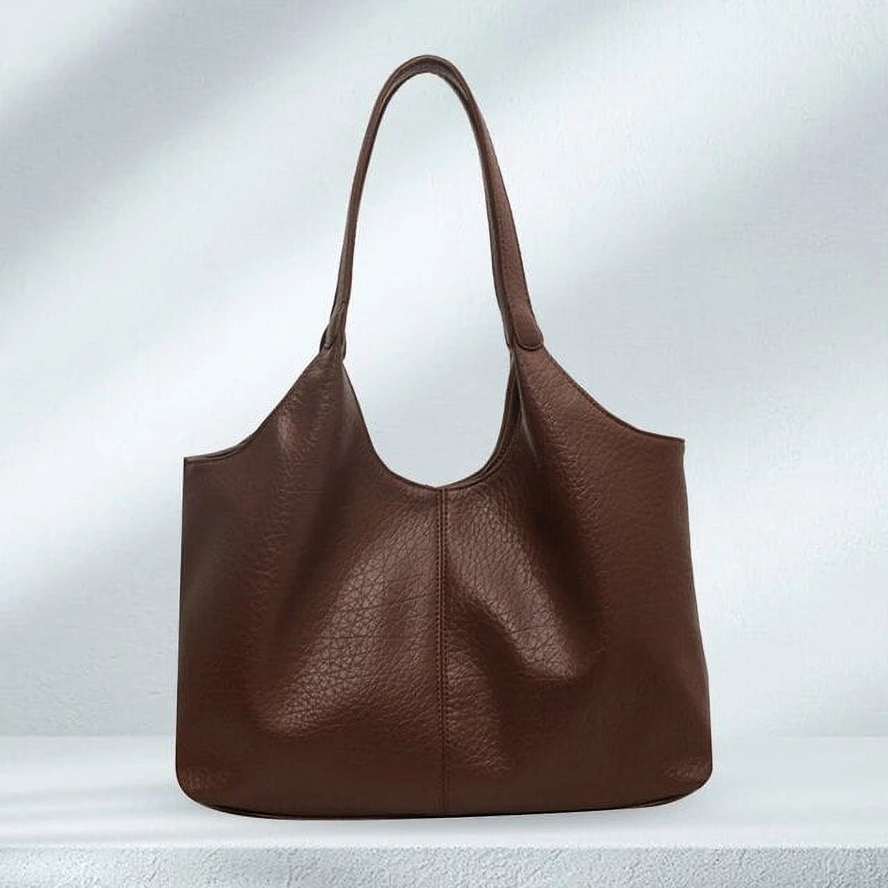 Municipal Tote kulit PU, Tote kapasibesar warna Solid, tangan kulit PU ...